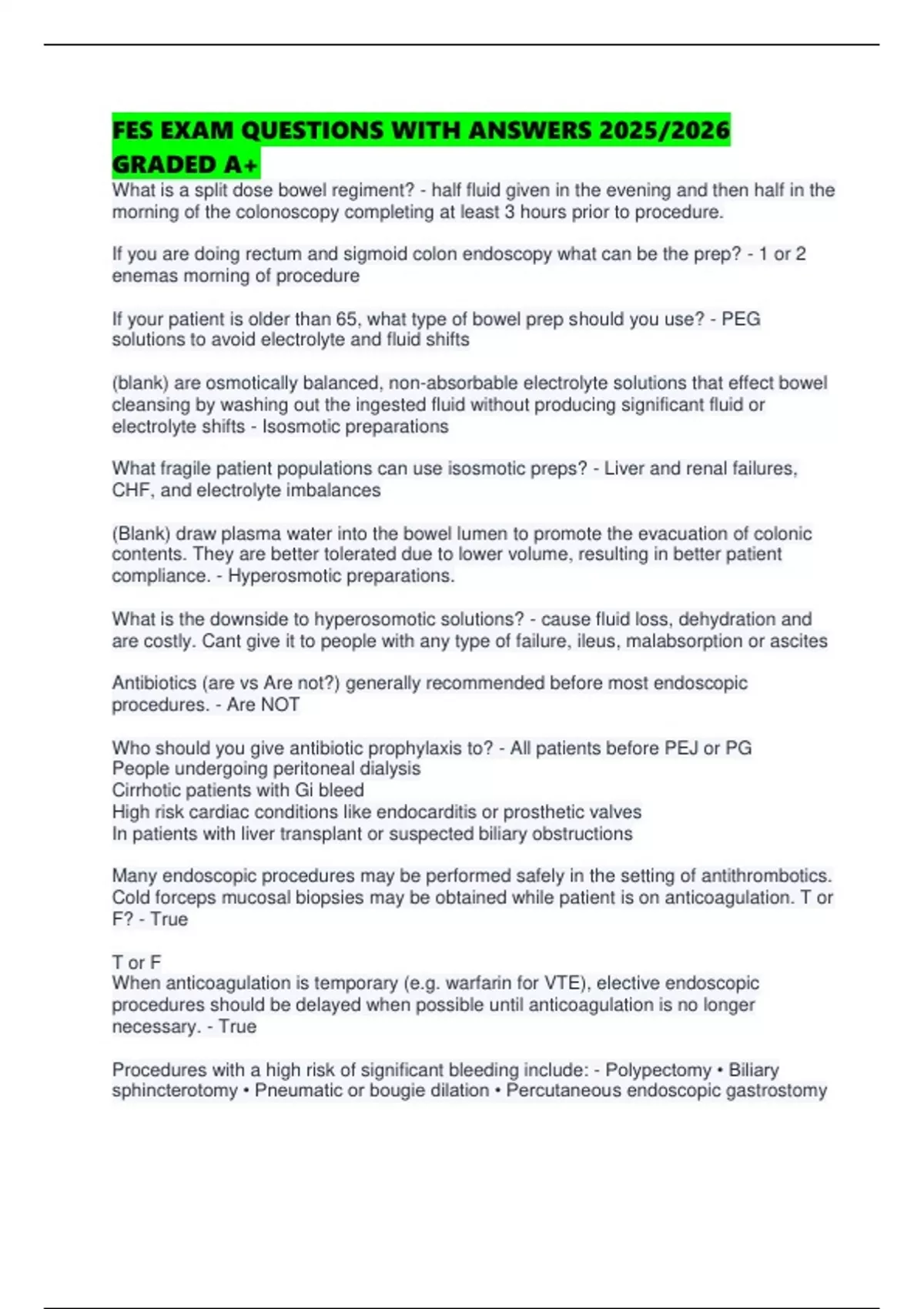 FES EXAM QUESTIONS WITH ANSWERS 2025/2026 GRADED A+ - FES - Stuvia US