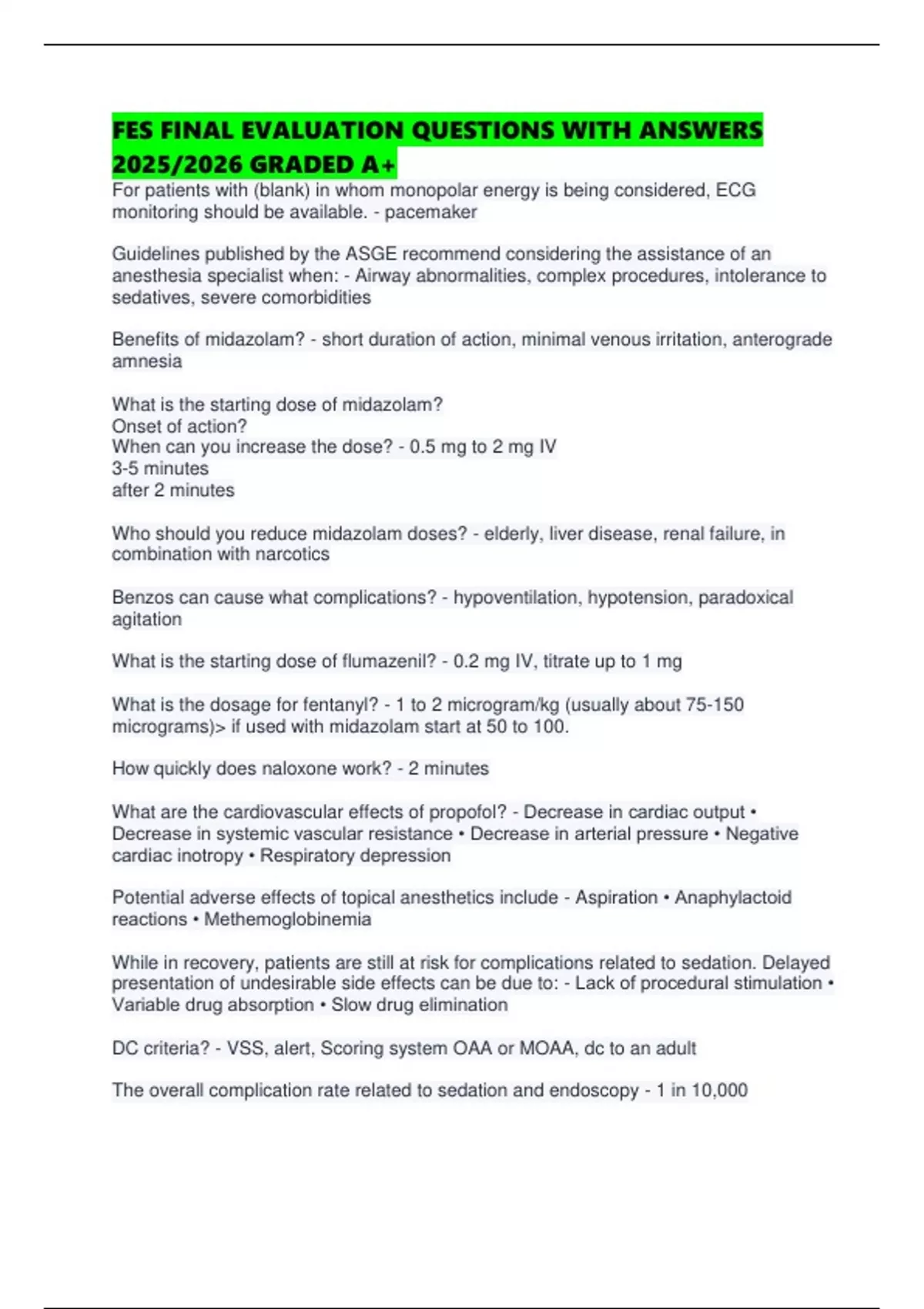 FES FINAL EVALUATION QUESTIONS WITH ANSWERS 2025/2026 GRADED A+ - FES ...
