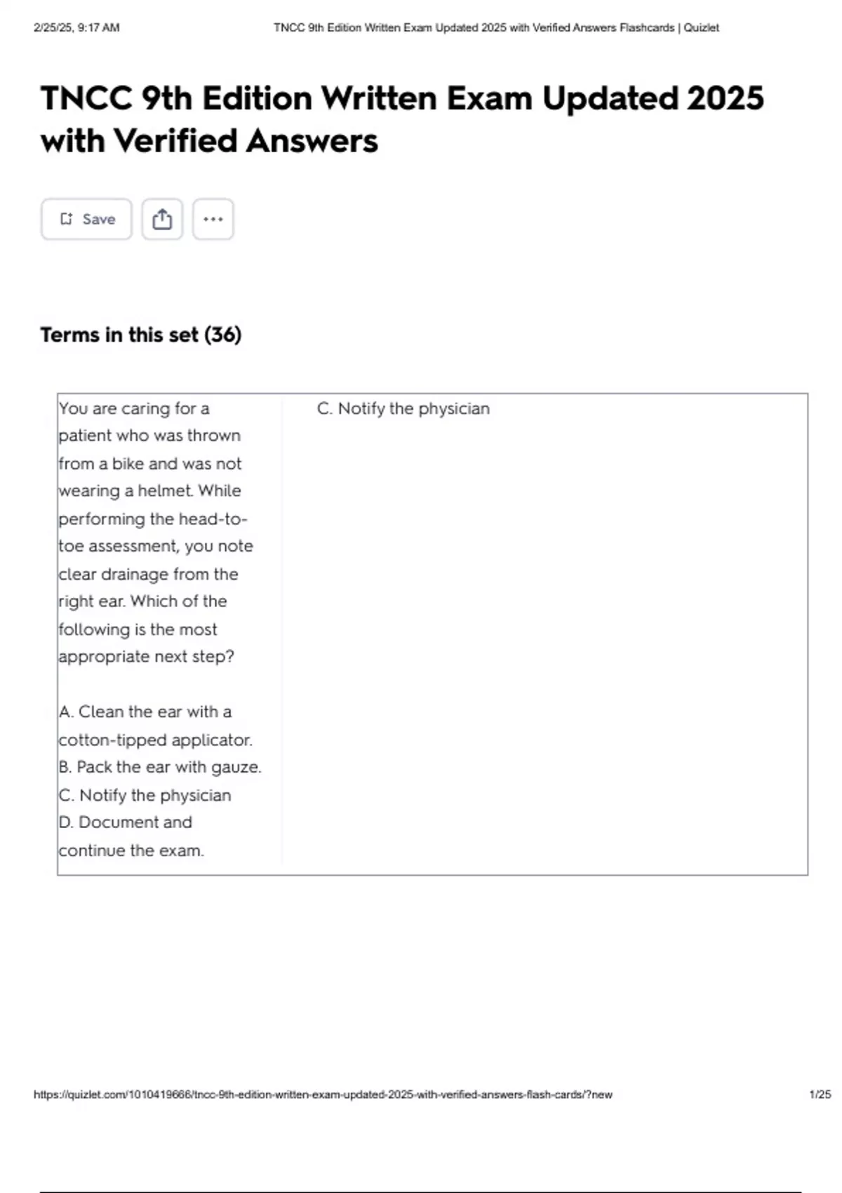 TNCC 9th Edition Written Exam Updated 2025 with Verified Answers - TNCC ...