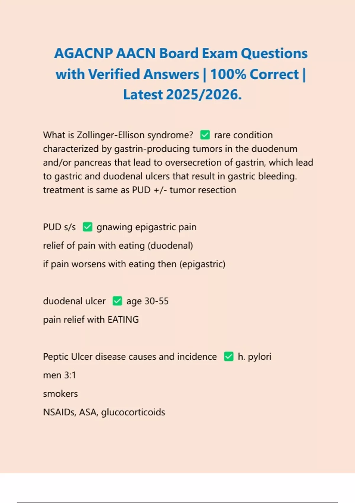 AGACNP AACN Board Exam Questions with Verified Answers | 100% Correct ...