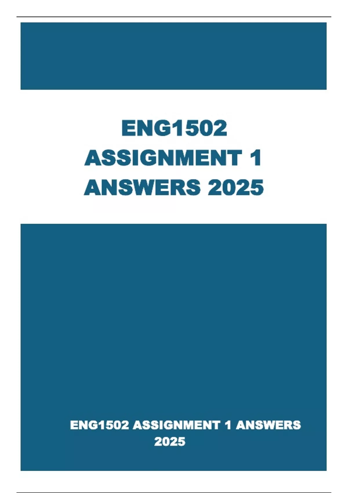 ENG1502 ASSIGNMENT 1 ANSWERS 2025 - Foundations in English Language ...