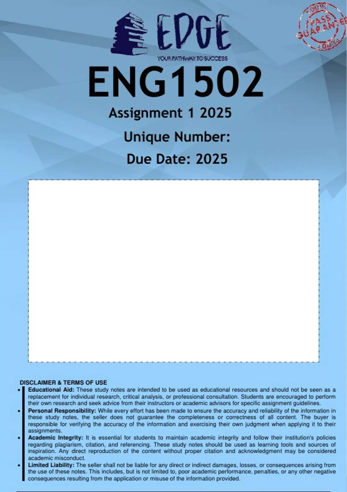 ENG1502 Assignment 1 (ANSWERS) 2025 - DISTINCTION GUARANTEED ...