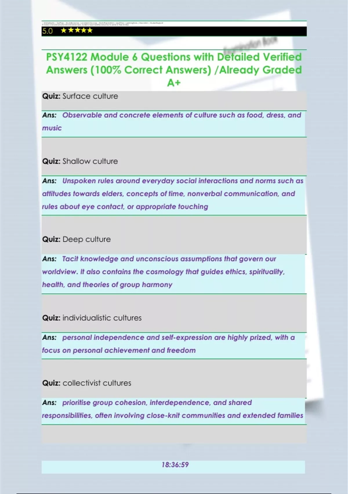 PSY4122 Module 6 Questions with Detailed Verified Answers (100% Correct Answers) /Already Graded ...