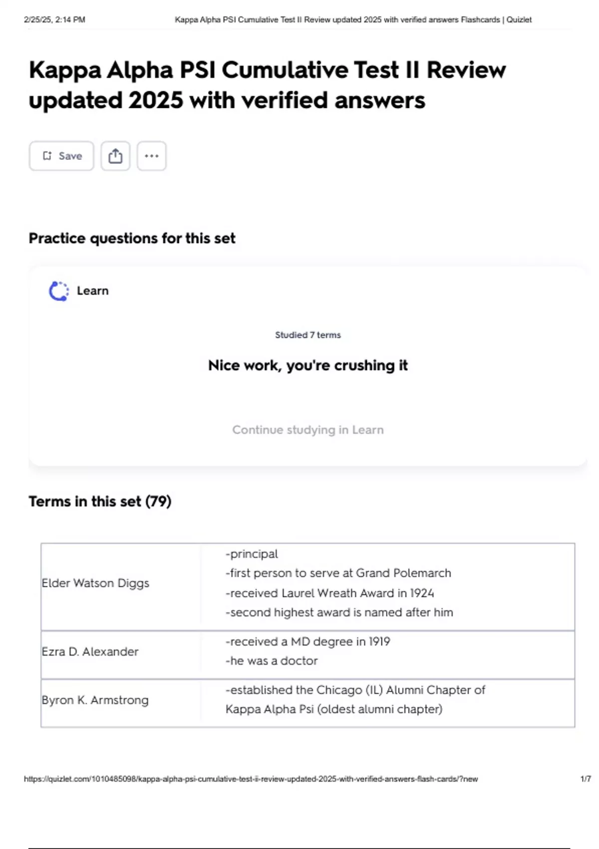 Kappa Alpha PSI Cumulative Test II Review updated 2025 with verified ...