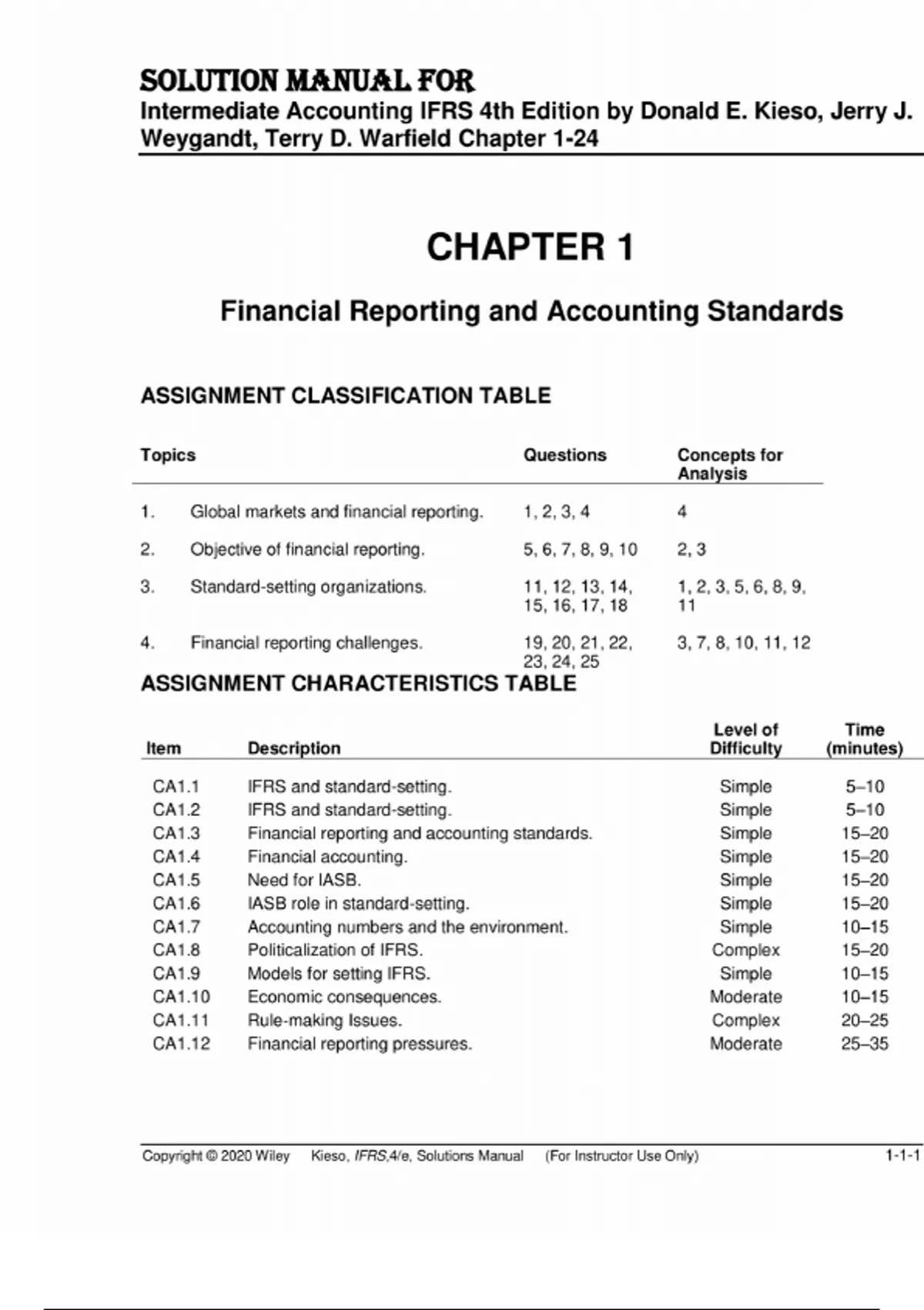 Solution Manual For Intermediate Accounting IFRS 4th Edition by Donald ...