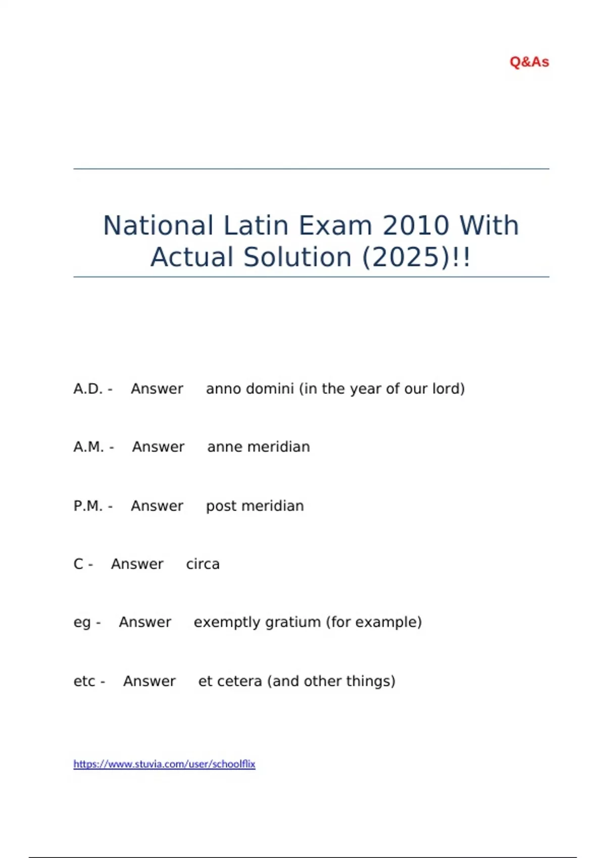 National Latin Exam 2010 With Actual Solution (2025)!! - LATI 2010 ...