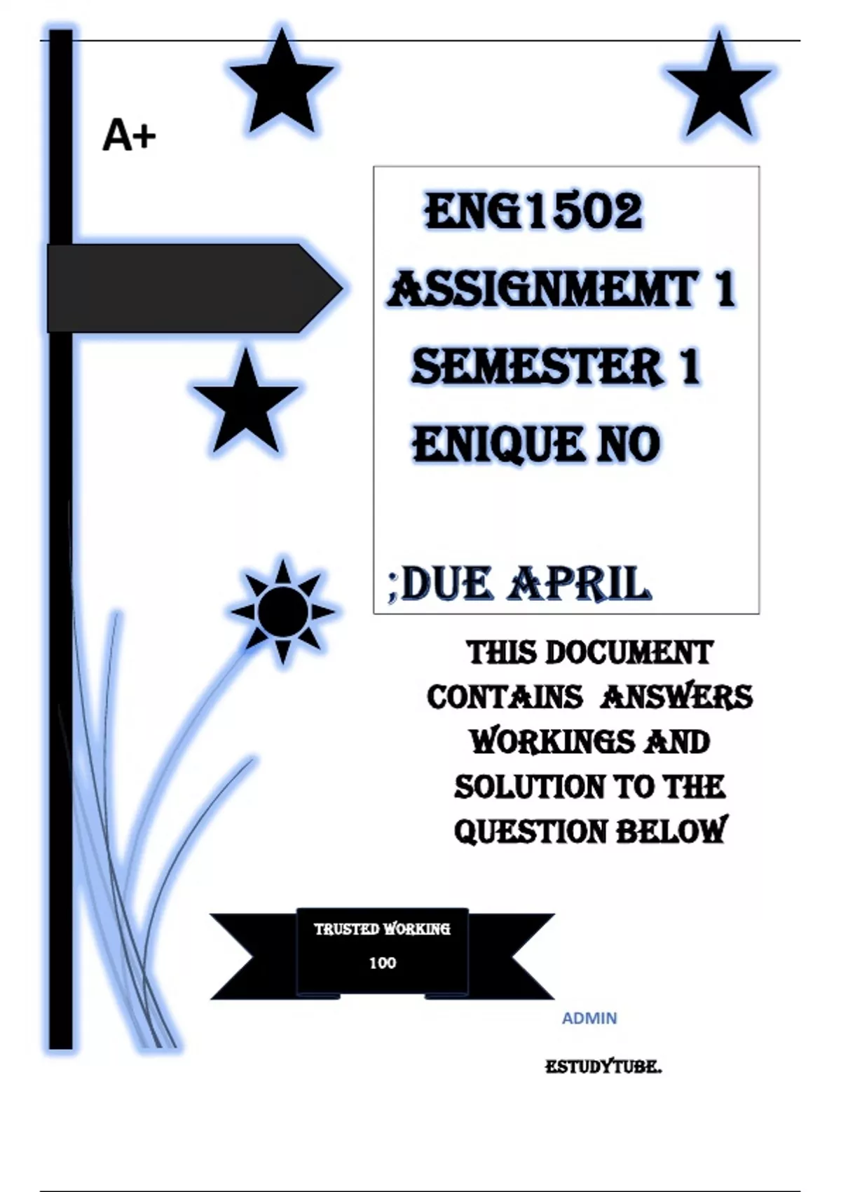 ENG1502 Assignment 1 (COMPLETE ANSWERS) 2025 - DUE April 2025 - ENG1502 ...