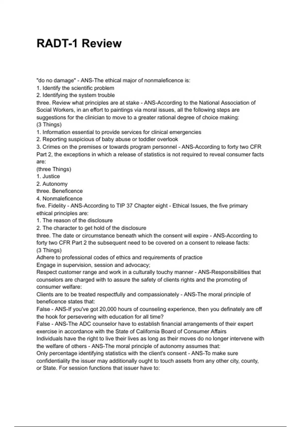 RADT-1 Review (2025/2026 Newest Update) COMPLETE QUESTIONS AND VERIFIED ...