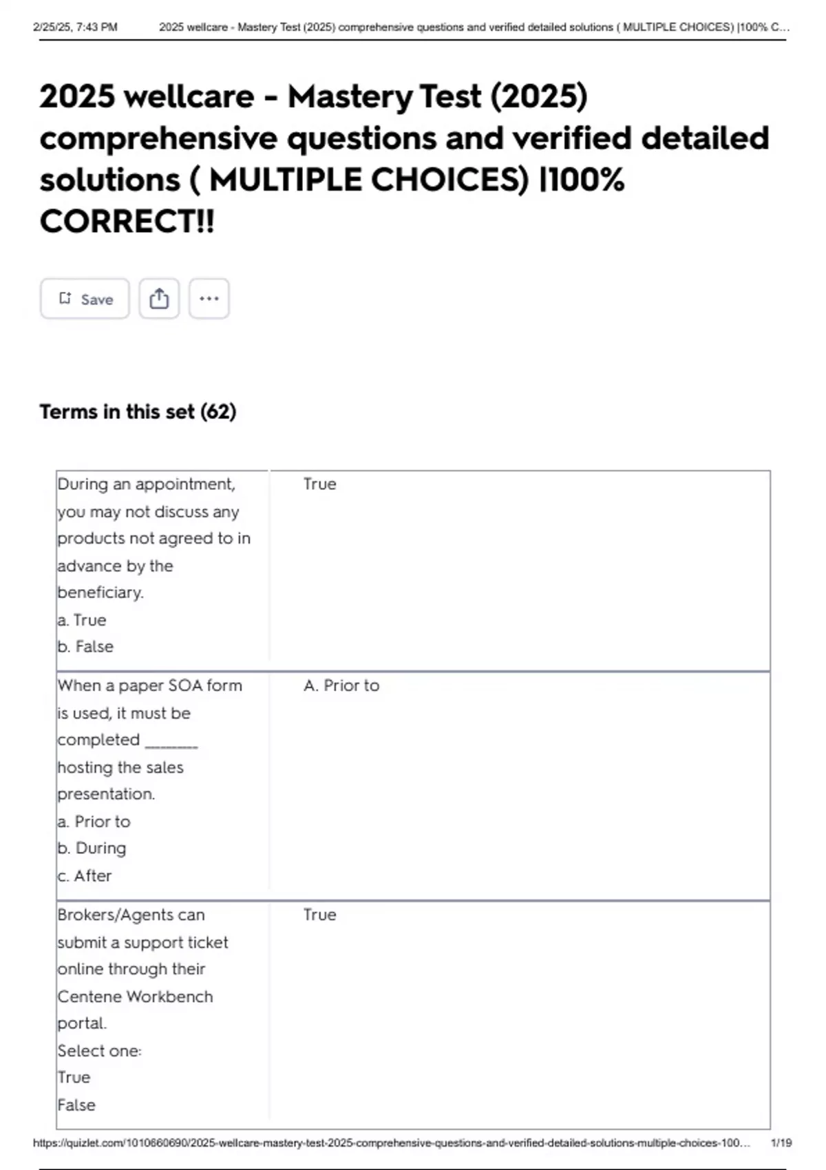 2025 wellcare - Mastery Test (2025) comprehensive questions and ...
