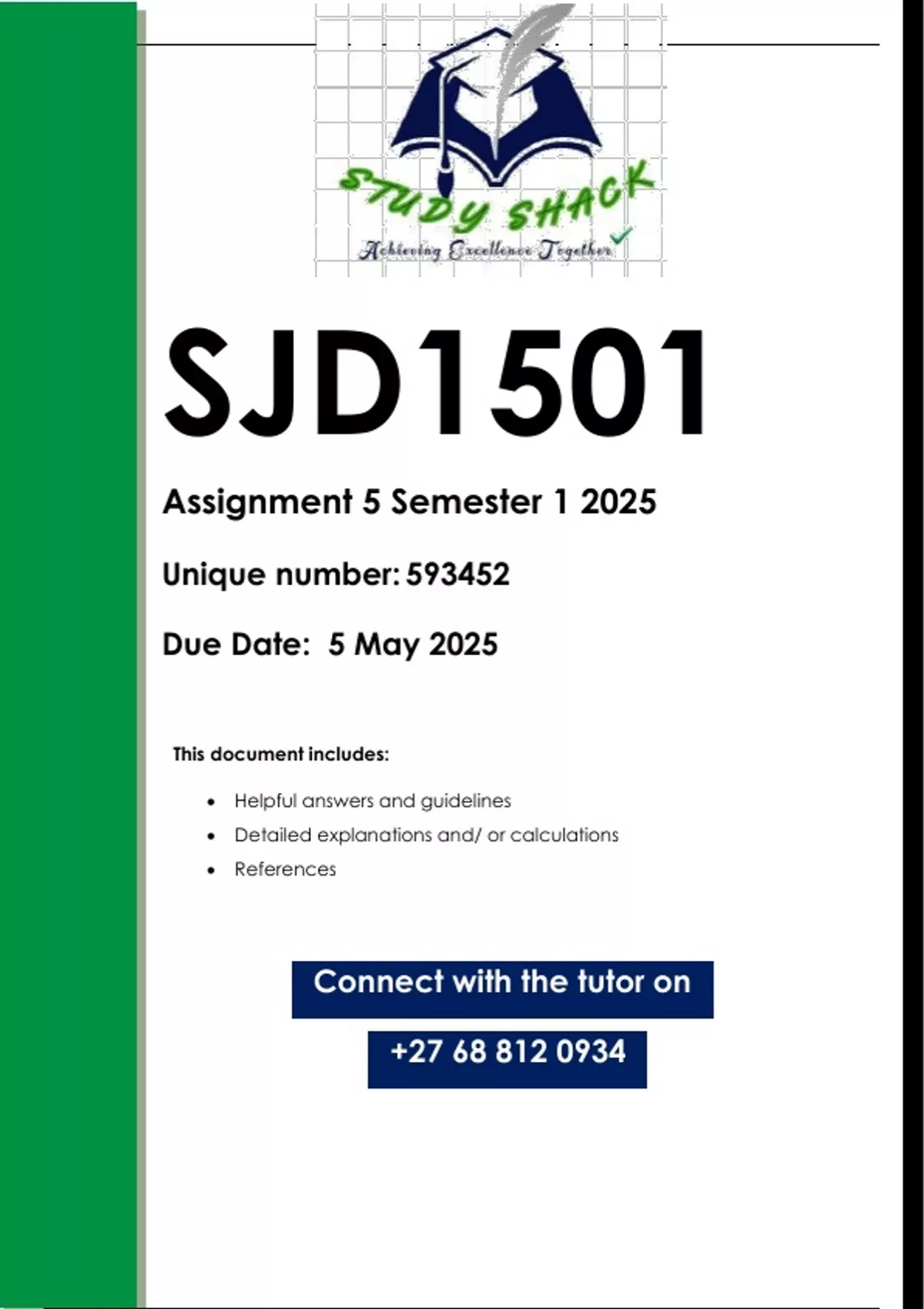 SJD1501 Assignment 5 (QUALITY ANSWERS) Semester 1 2025 - Social ...