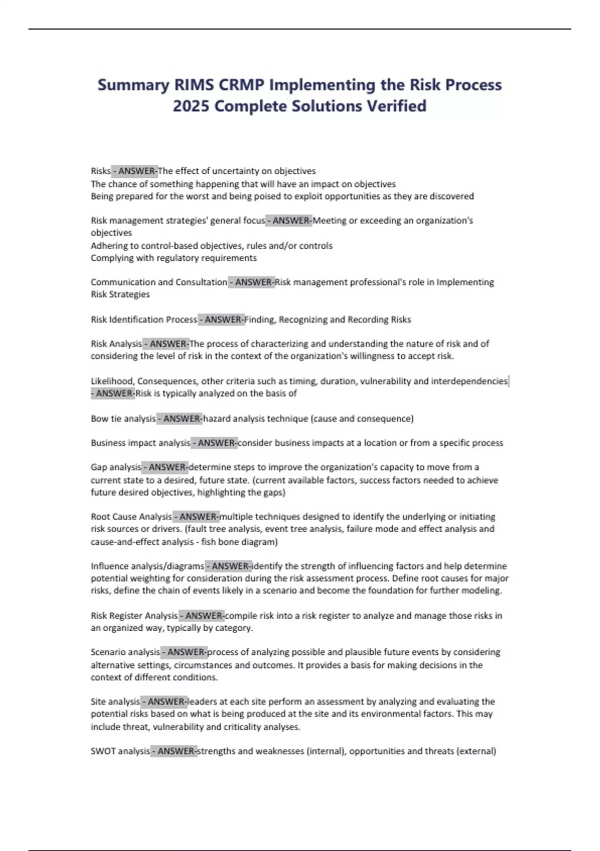 Summary RIMS CRMP Implementing the Risk Process 2025 - RIMS CRMP ...