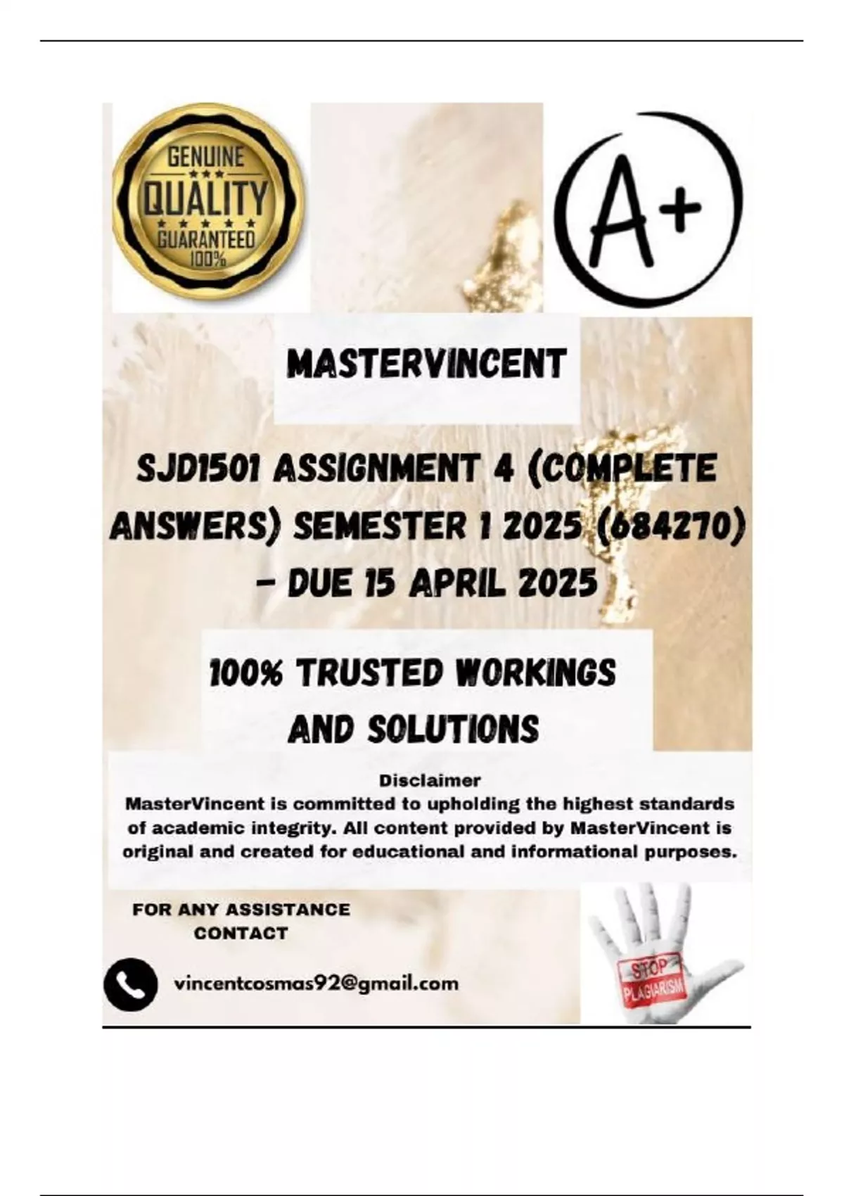 SJD1501 Assignment 4 (COMPLETE ANSWERS) Semester 1 2025 (684270) - DUE ...