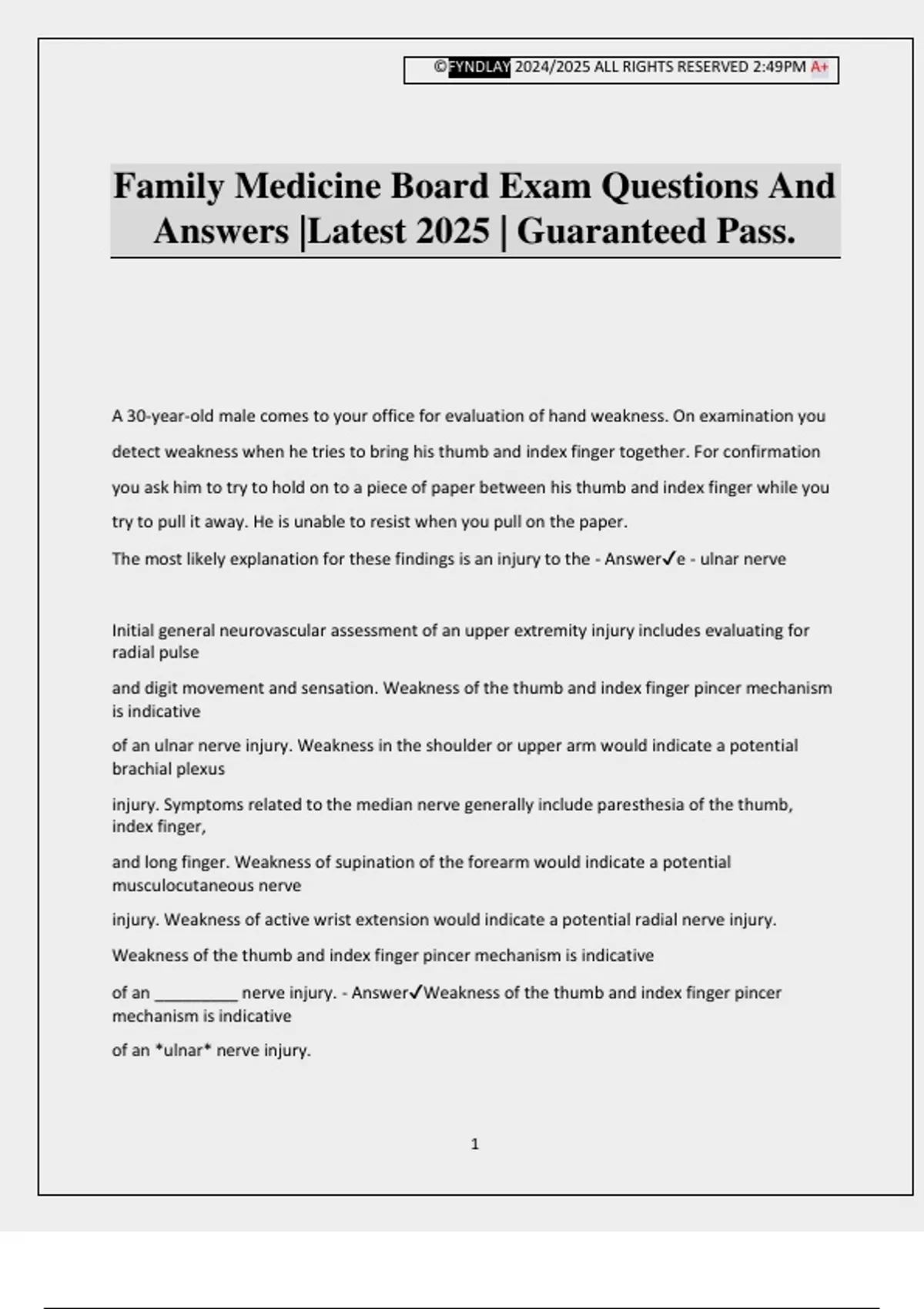 Family Medicine Board Exam Questions And Answers |Latest 2025 ...