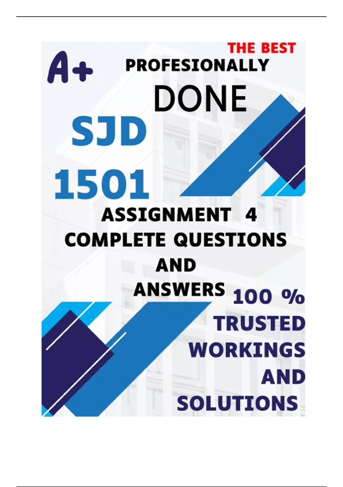 SJD1501 Assignment 4 (COMPLETE ANSWERS) Semester 1 2025 (684270) - DUE ...