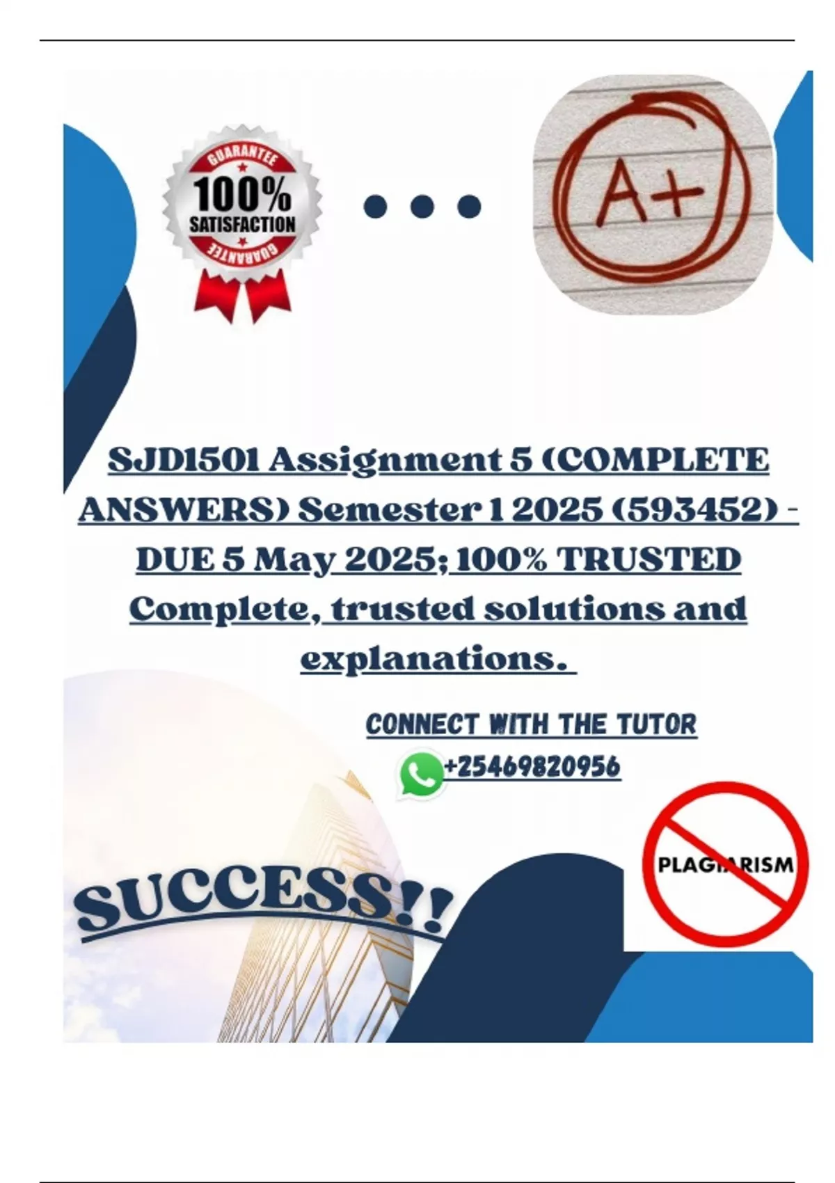 SJD1501 Assignment 5 (COMPLETE ANSWERS) Semester 1 2025 (593452) - DUE ...