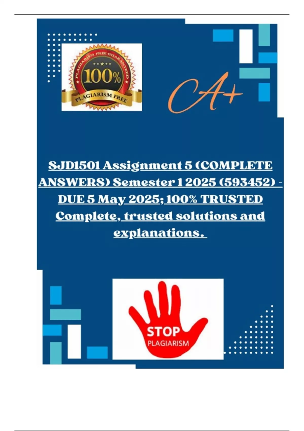 SJD1501 Assignment 5 (COMPLETE ANSWERS) Semester 1 2025 (593452) - DUE ...