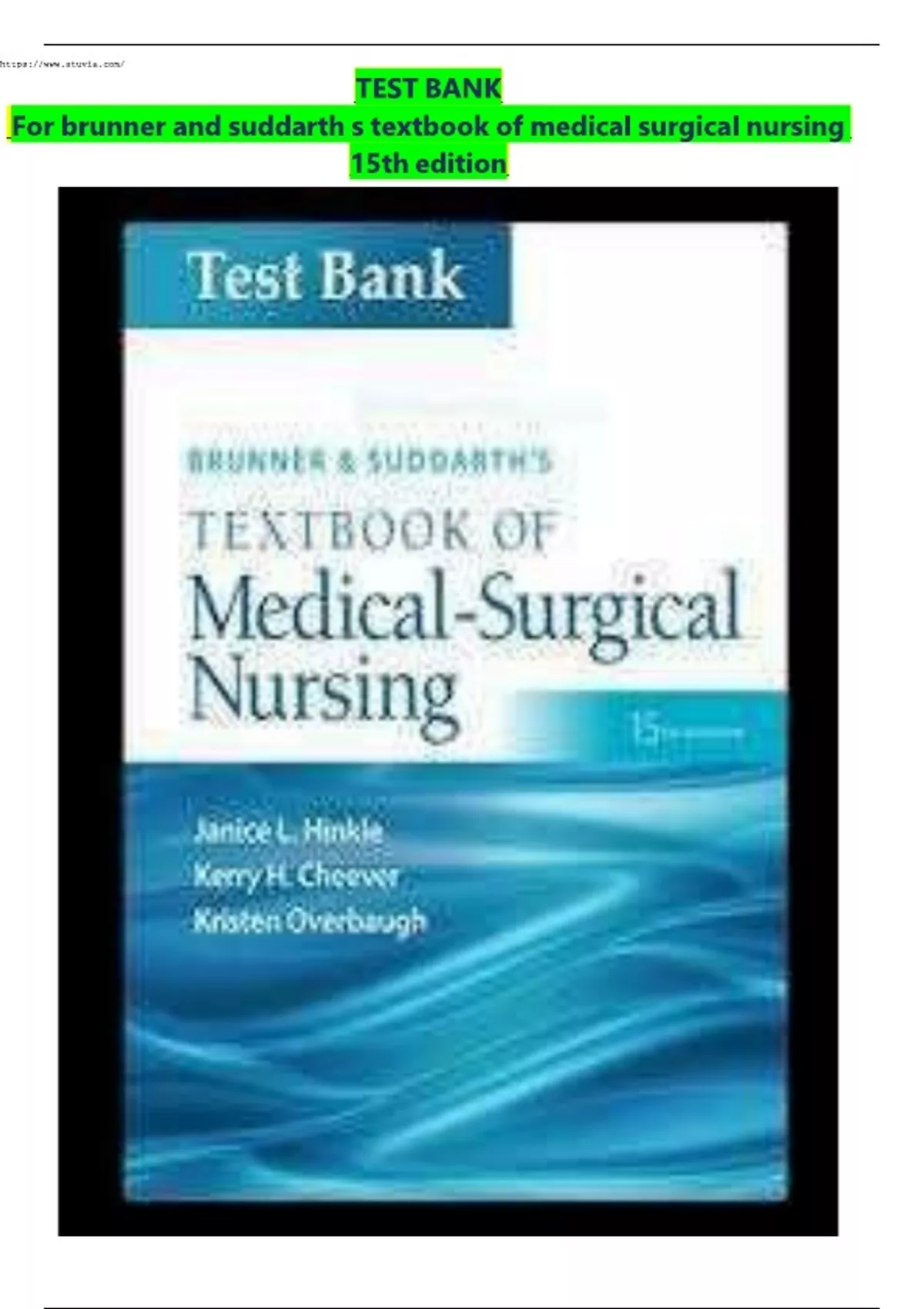 Test bank brunner and suddarth s textbook of medical surgical nursing ...