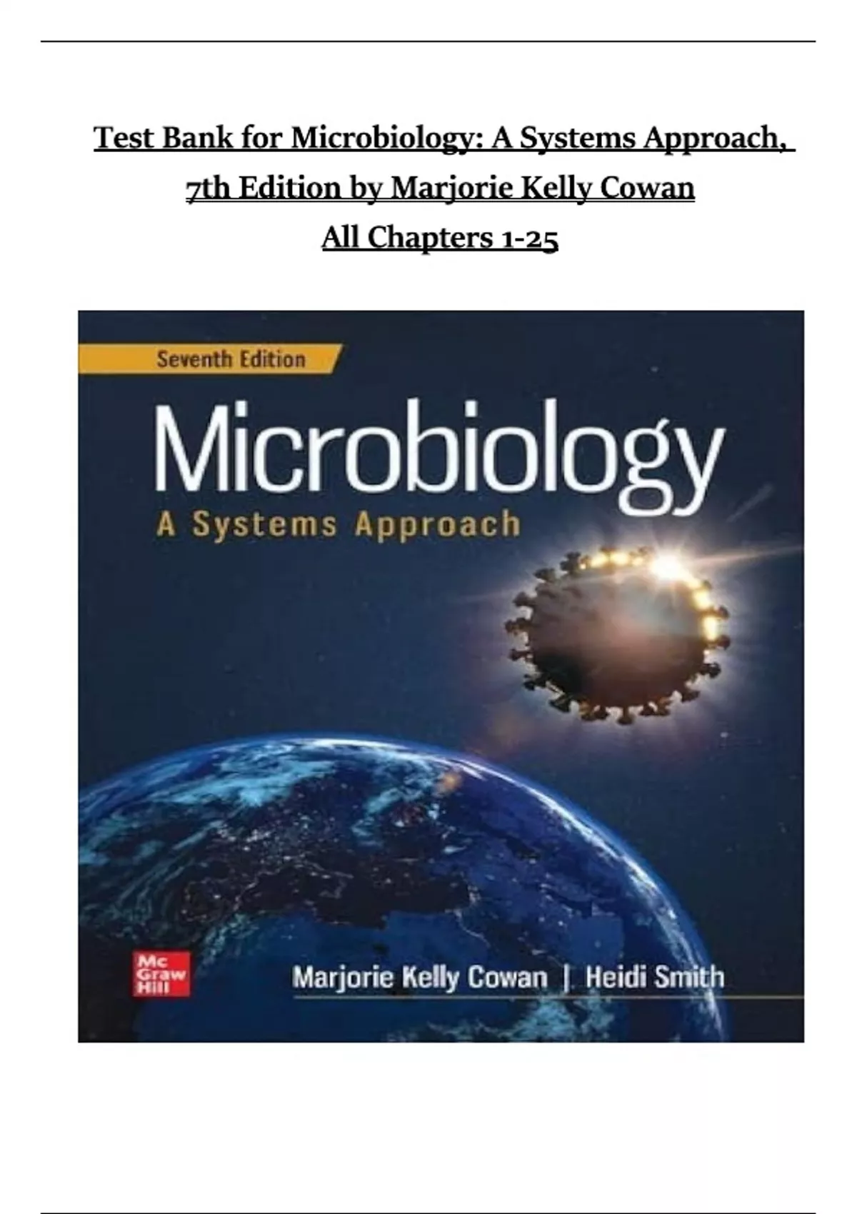 Test Bank for Microbiology: A Systems Approach, 7th Edition by Marjorie ...