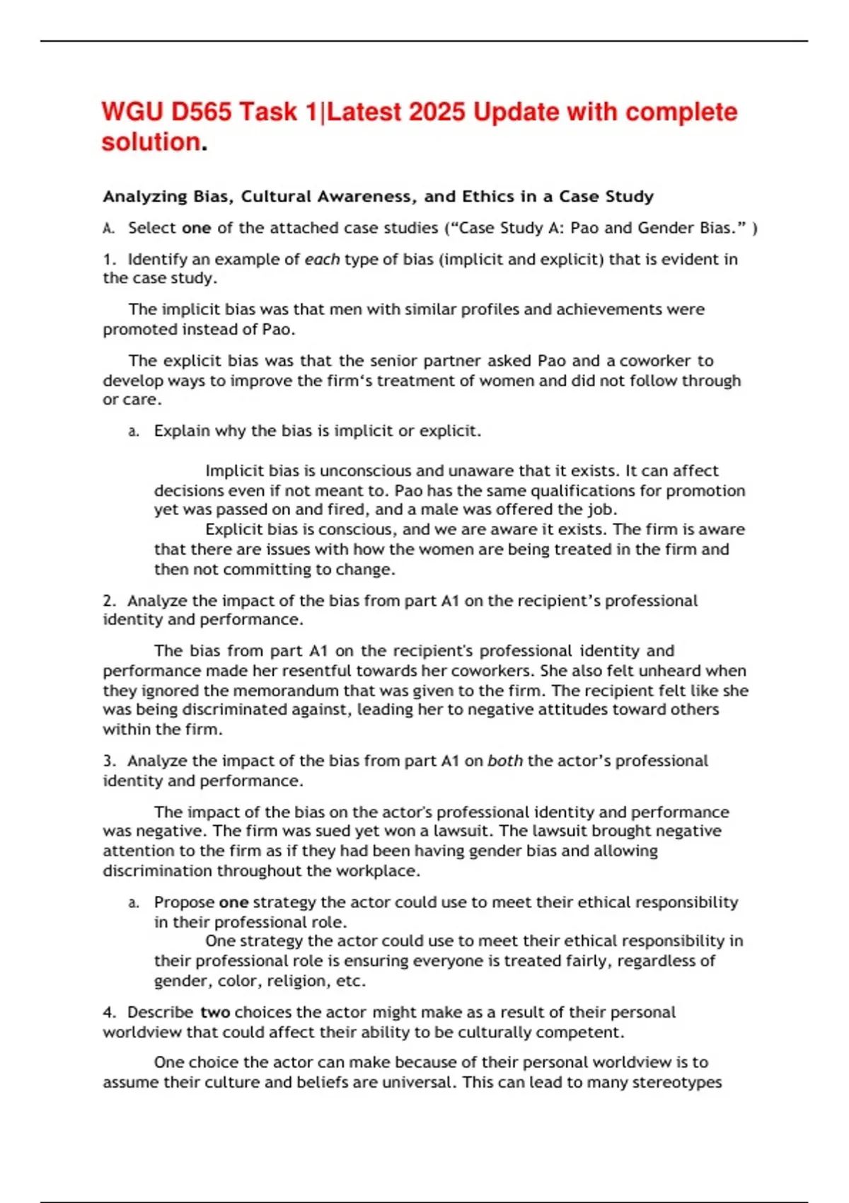 WGU D565 Task 1|Latest 2025 Update with complete solution. - D565 ...