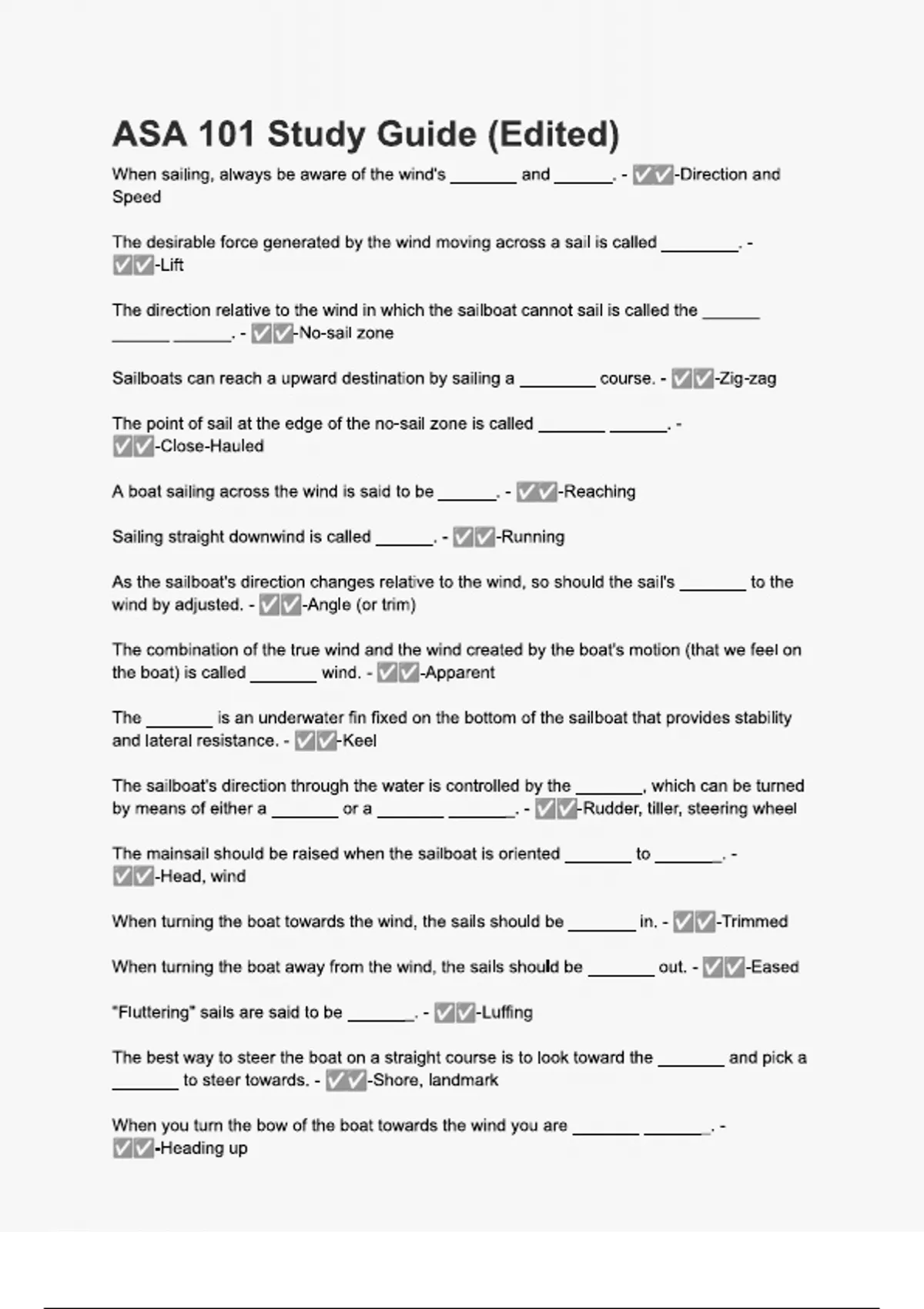 ASA 101 Study Guide (Edited) Questions with Explanations of Answers - ASA - Stuvia US