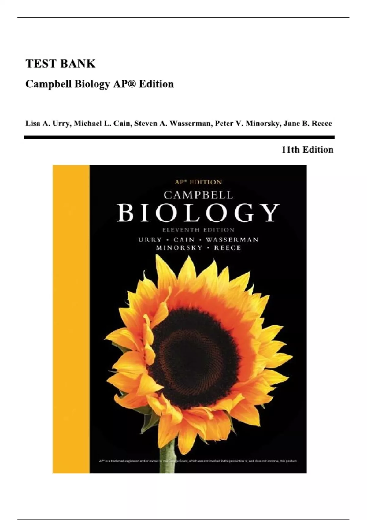 Test Bank Campbell Biology 12th Edition by Urry, Cain, Wasserman ...