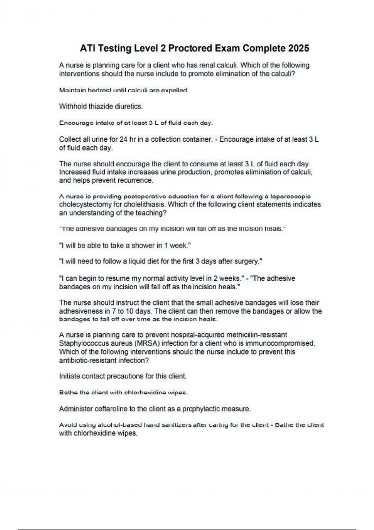ATI Testing Level 2 Proctored Exam Complete 2025 - NR 512 - Stuvia US