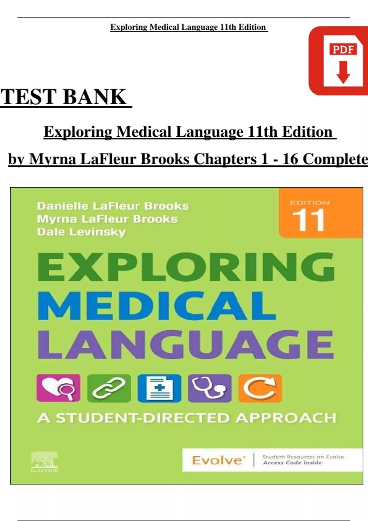 TEST BANK Exploring Medical Language 11th Edition by Myrna LaFleur ...