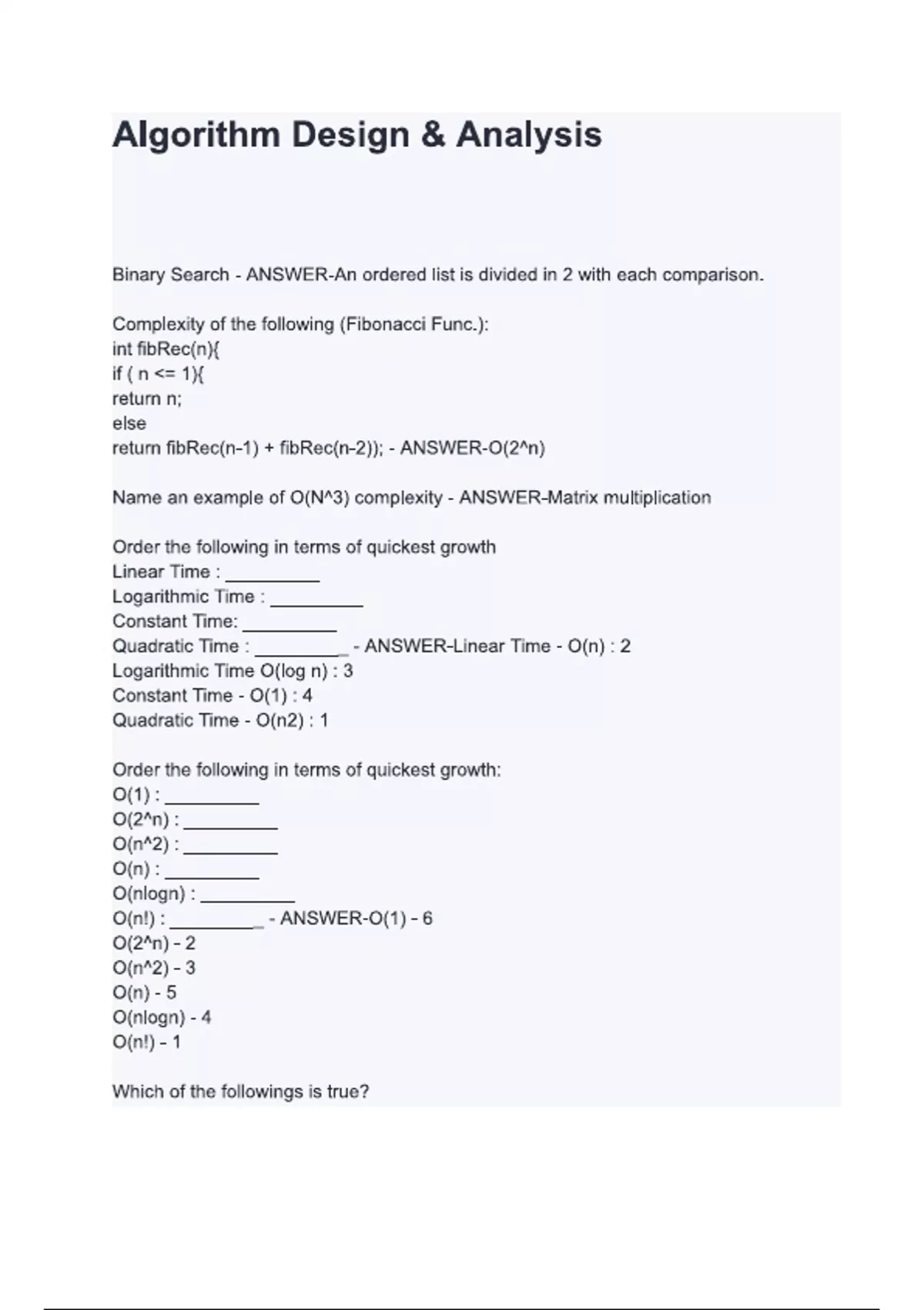 Algorithm Design & with questions and answers - ALG Design - Stuvia US