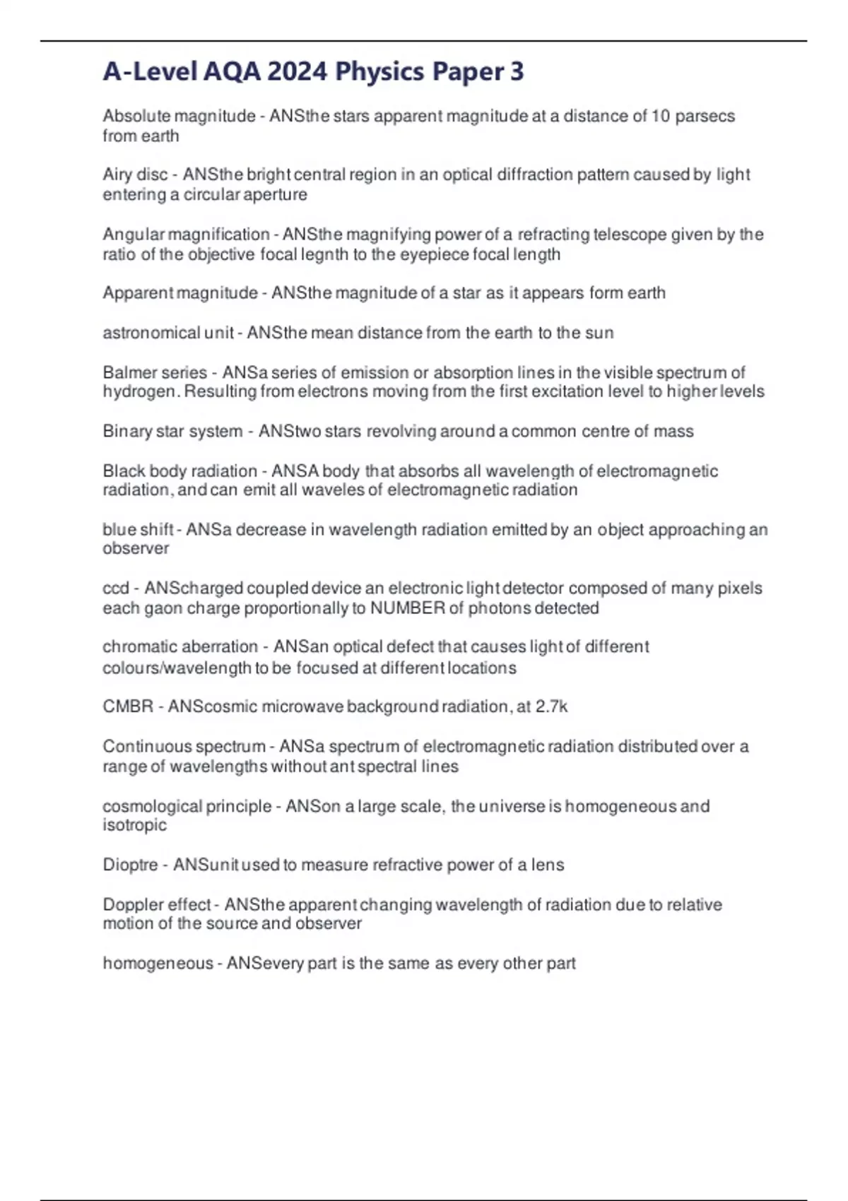 A-Level AQA 2024 Physics Paper 3.pdf - A-Level AQA 2024 Physics Paper 3 - Stuvia US
