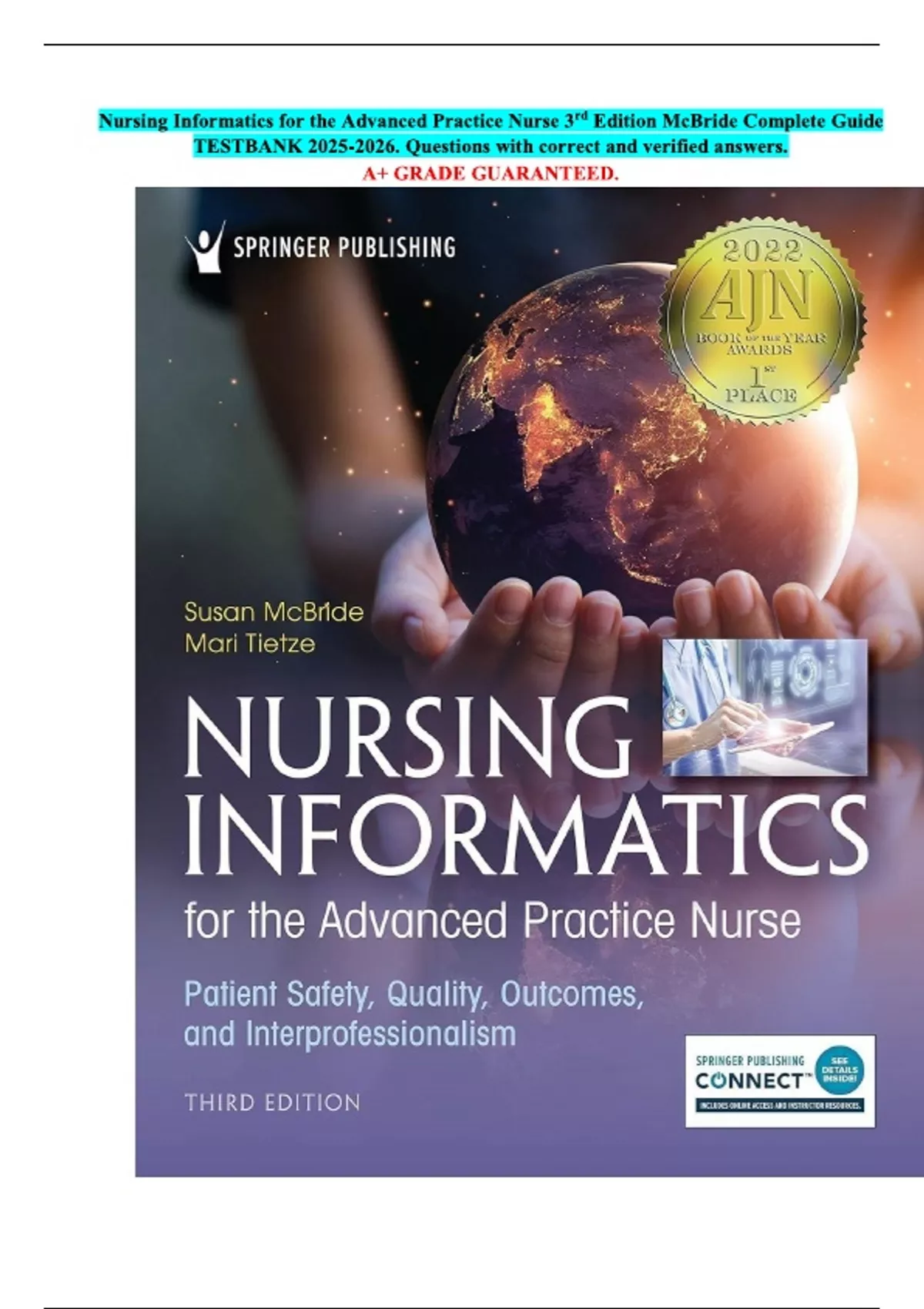 Nursing Informatics for the Advanced Practice Nurse 3rd Edition McBride ...