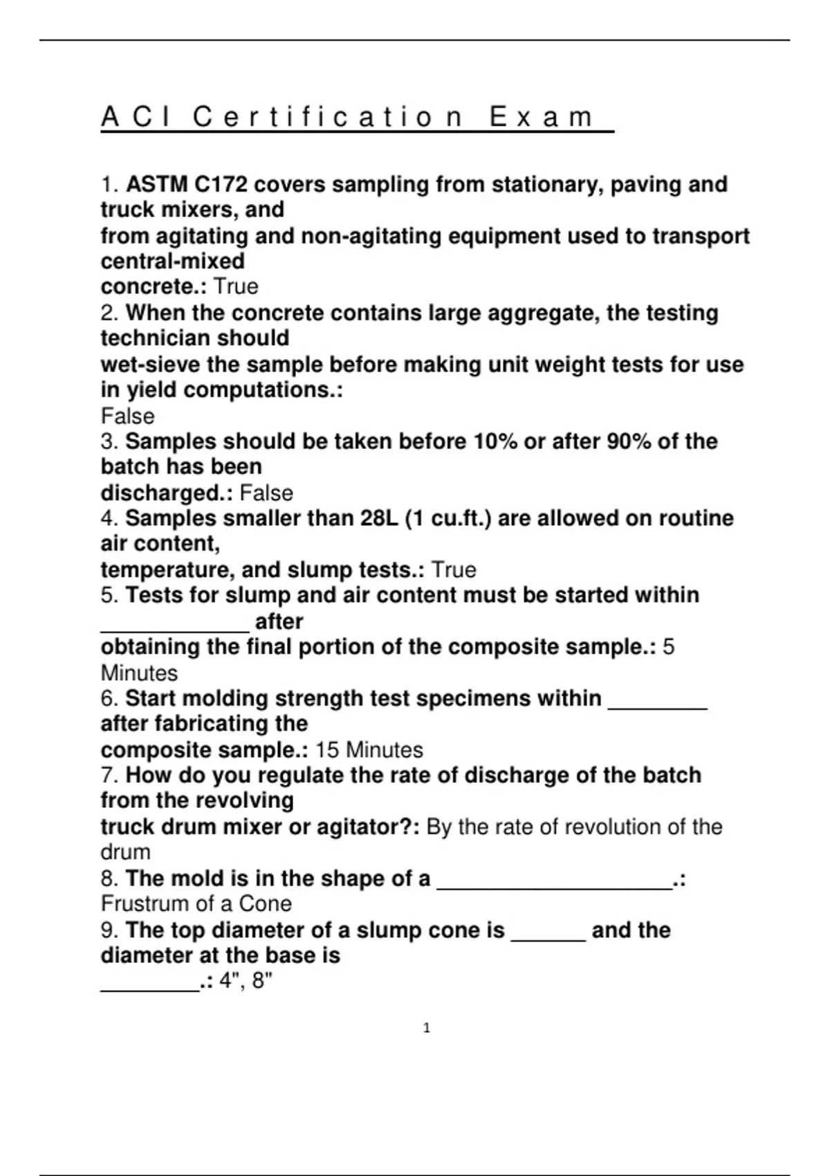 Aci written exam a+ score assured - Field tech - Stuvia US