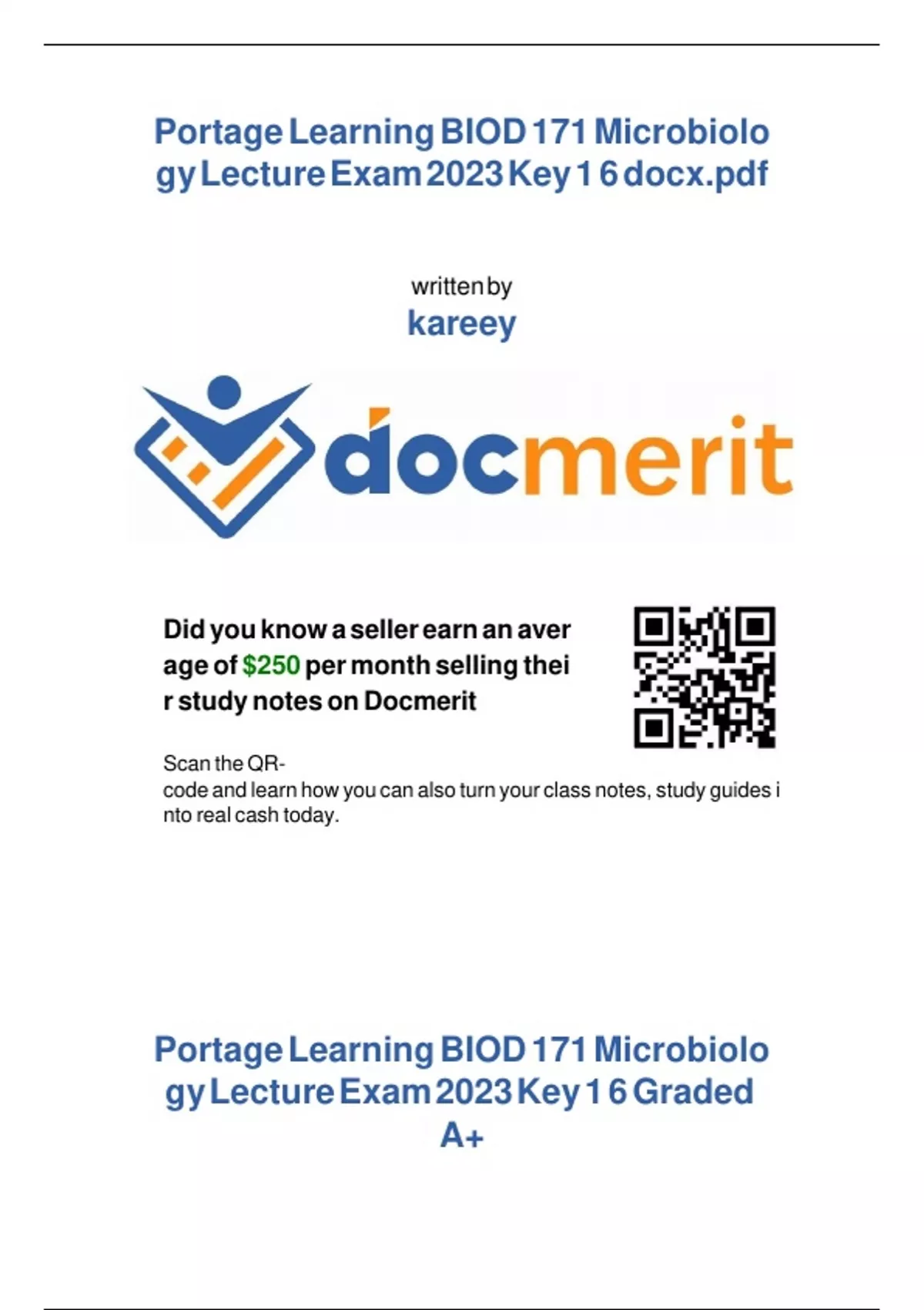 Portage Learning BIOD 171 Microbiology Lab Exams 1 - 11 All in One.pdf - BIOD 171 Microbiology ...