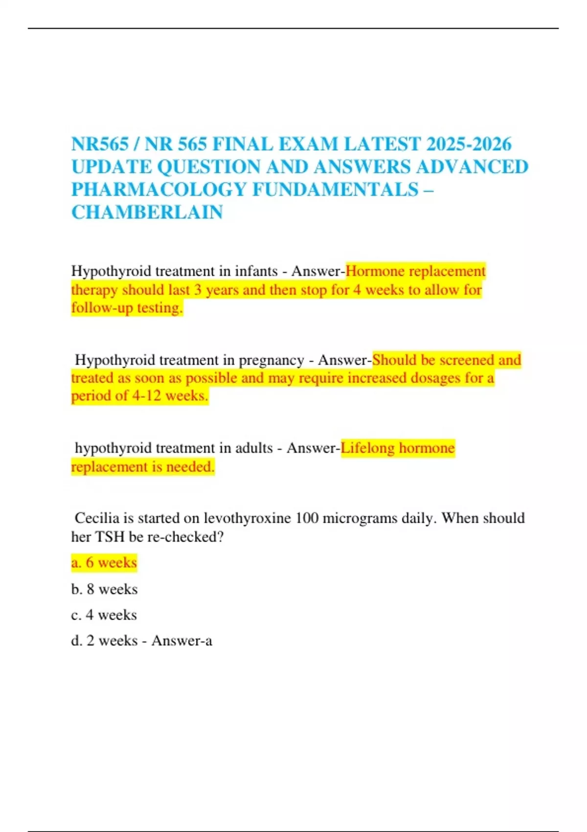 NR565 / NR 565 FINAL EXAM LATEST UPDATE QUESTION AND ANSWERS ADVANCED ...