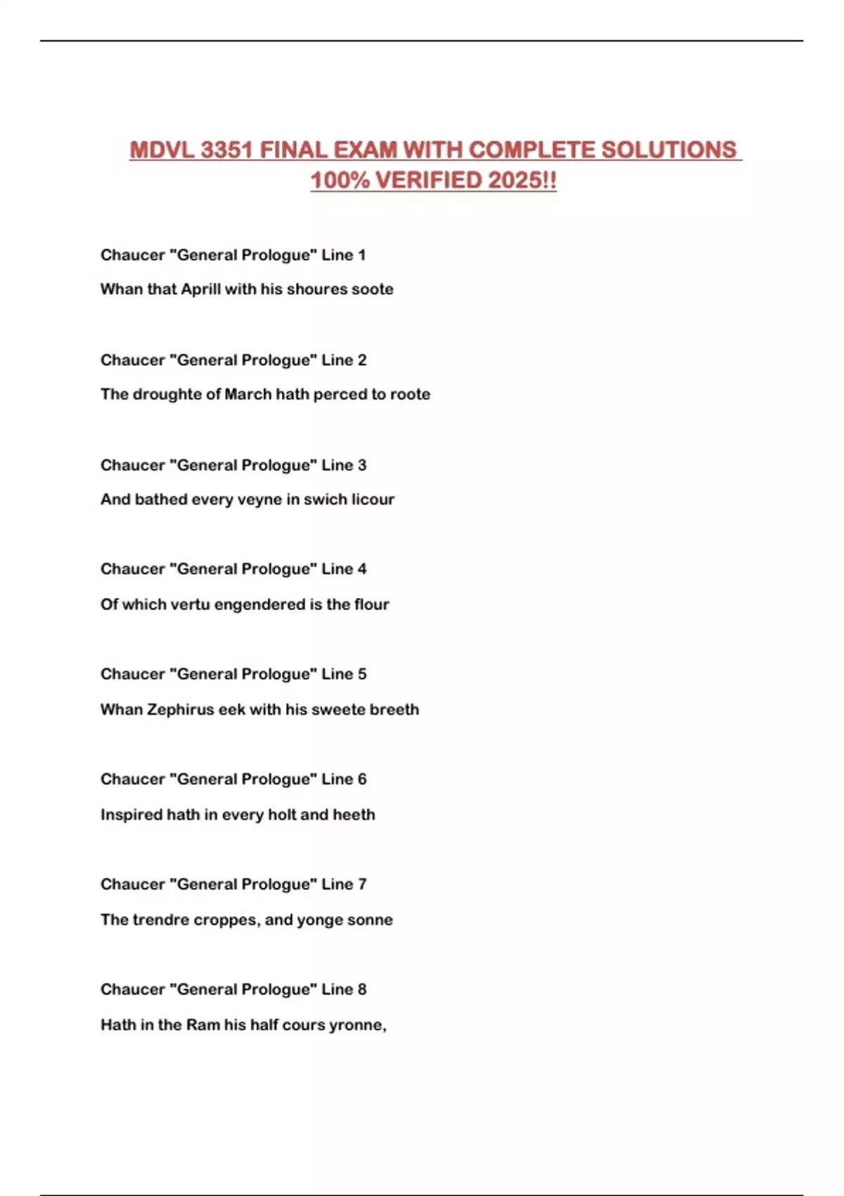 MDVL 3351 FINAL EXAM WITH COMPLETE SOLUTIONS 100% VERIFIED 2025!! - MDVL 3351 - Stuvia US