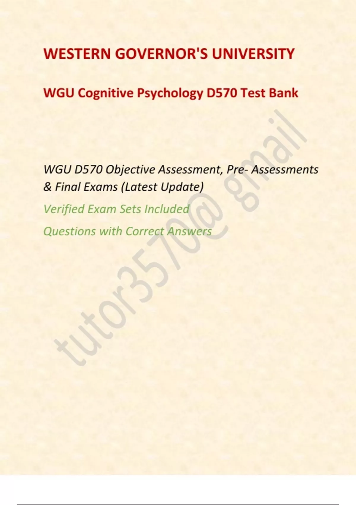 WGU D570 Objective Assessment, Pre- Assessments & Final Exams (Latest ...