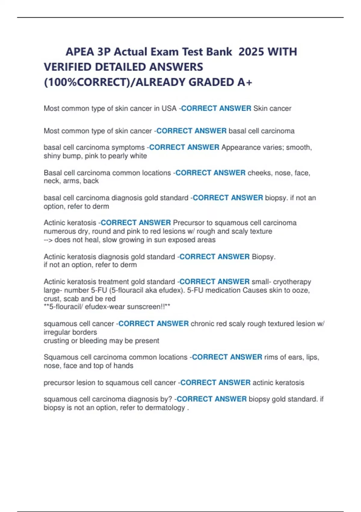 APEA 3P Actual Exam Test Bank 2025 WITH VERIFIED DETAILED ANSWERS (100 ...