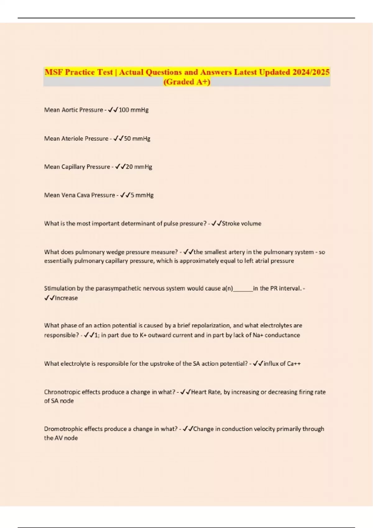 MSF (Motorcycle Safety Foundation) Rider's Exam| Actual Questions and ...