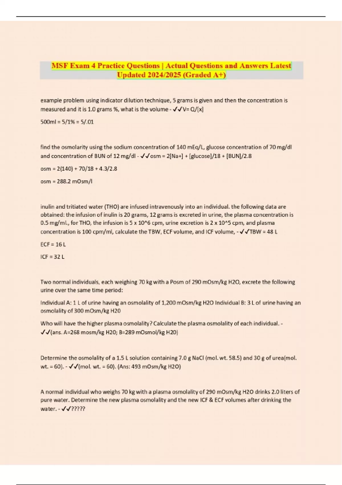 MSF (Motorcycle Safety Foundation) Rider's Exam| Actual Questions and ...