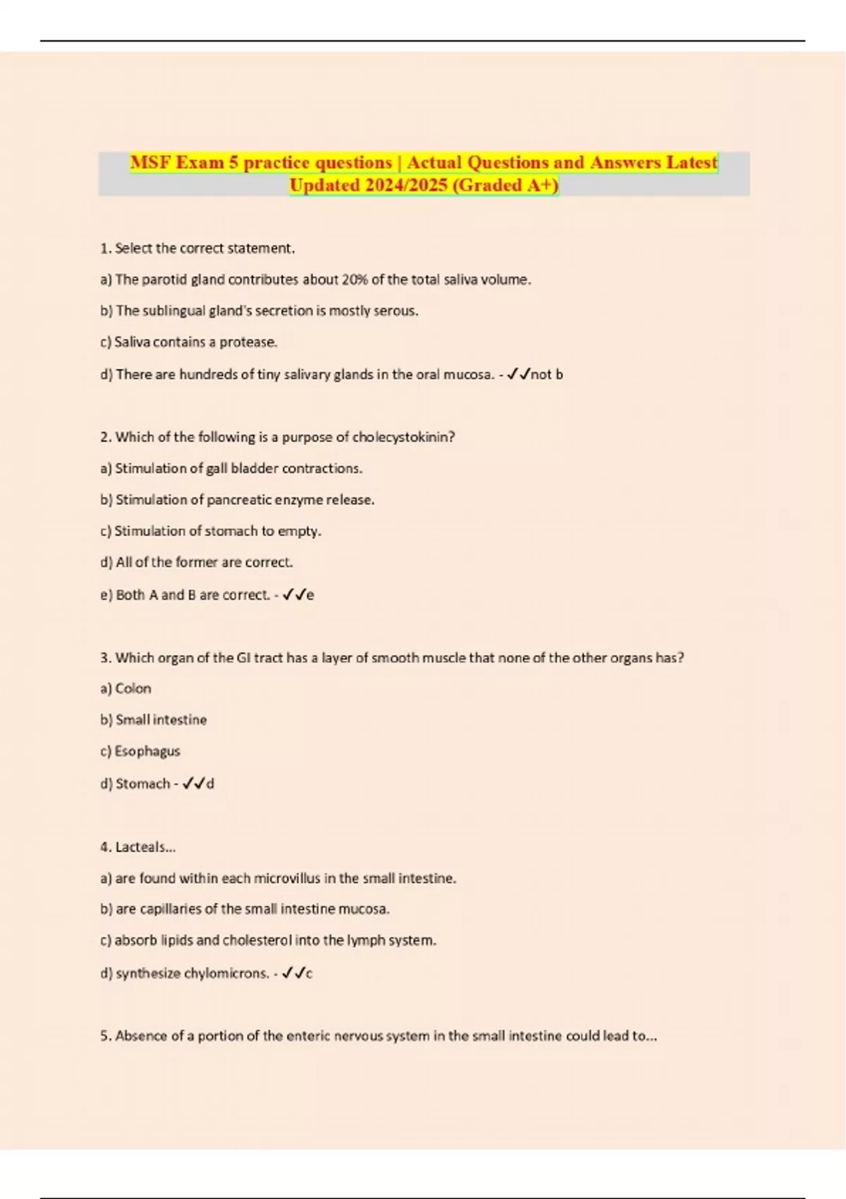 MSF (Motorcycle Safety Foundation) Rider's Exam| Actual Questions and ...