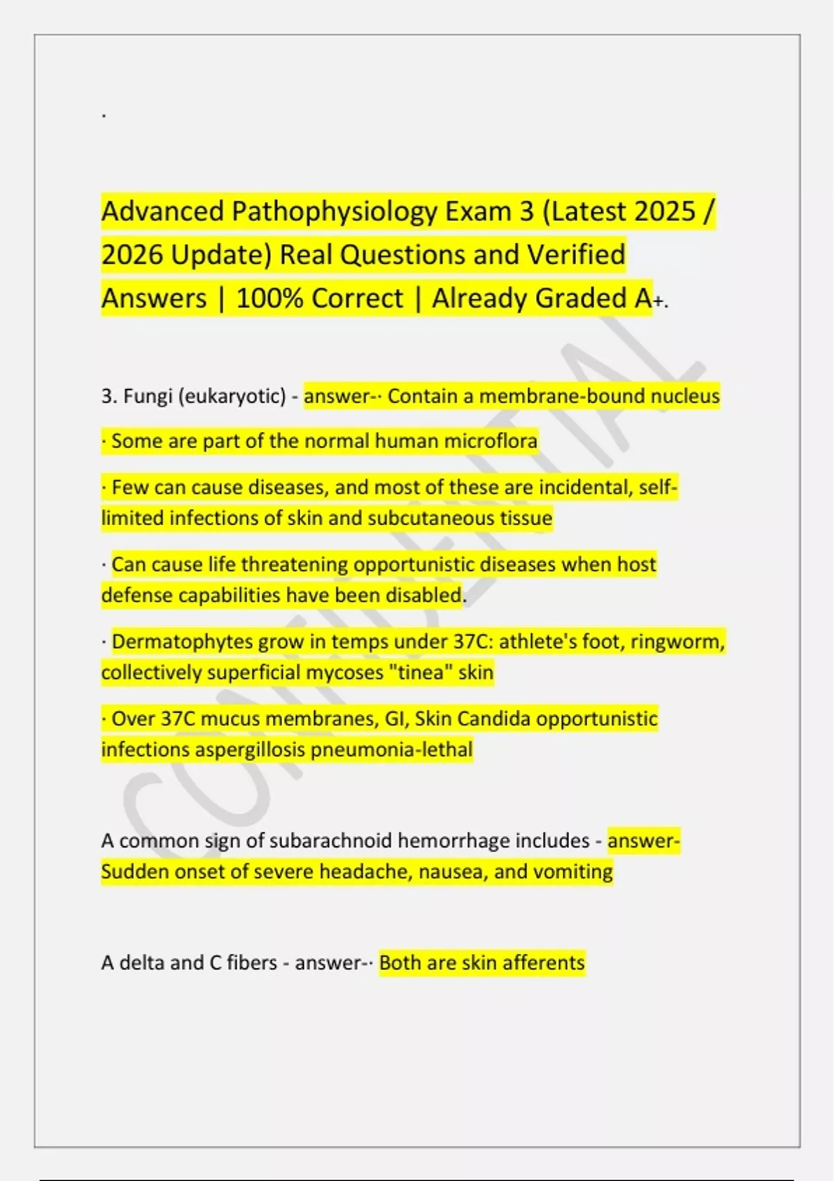 Advanced Pathophysiology Exam 3 (Latest 2025 / 2026 Update) Real ...