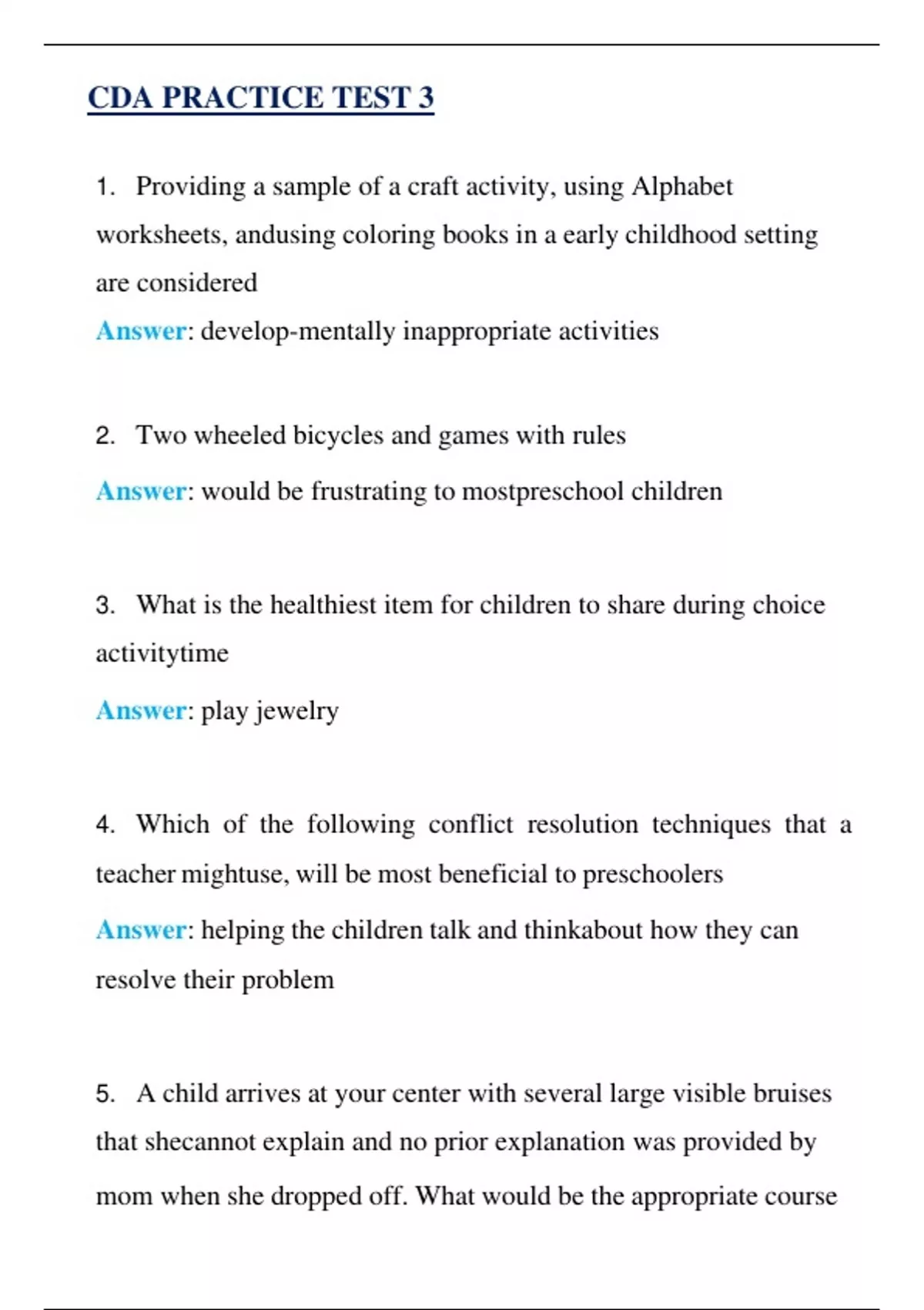CDA PRACTICE TEST 3 ( UPDATED 2025 ) | QUESTIONS WITH 100% VERIFIED ...