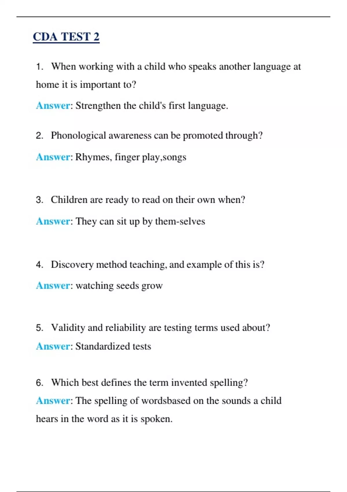 CDA TEST 2 ( UPDATED 2025 ) | QUESTIONS WITH 100% VERIFIED ANSWERS AND ...