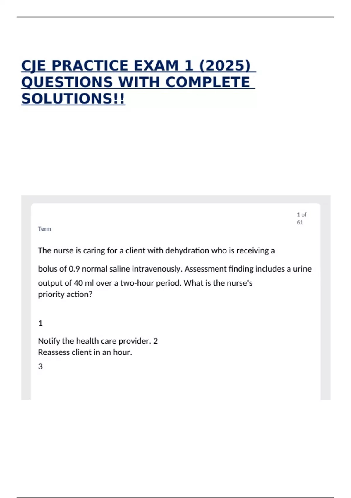 CJE PRACTICE EXAM 1 (2025) QUESTIONS WITH COMPLETE SOLUTIONS!! - CJE ...