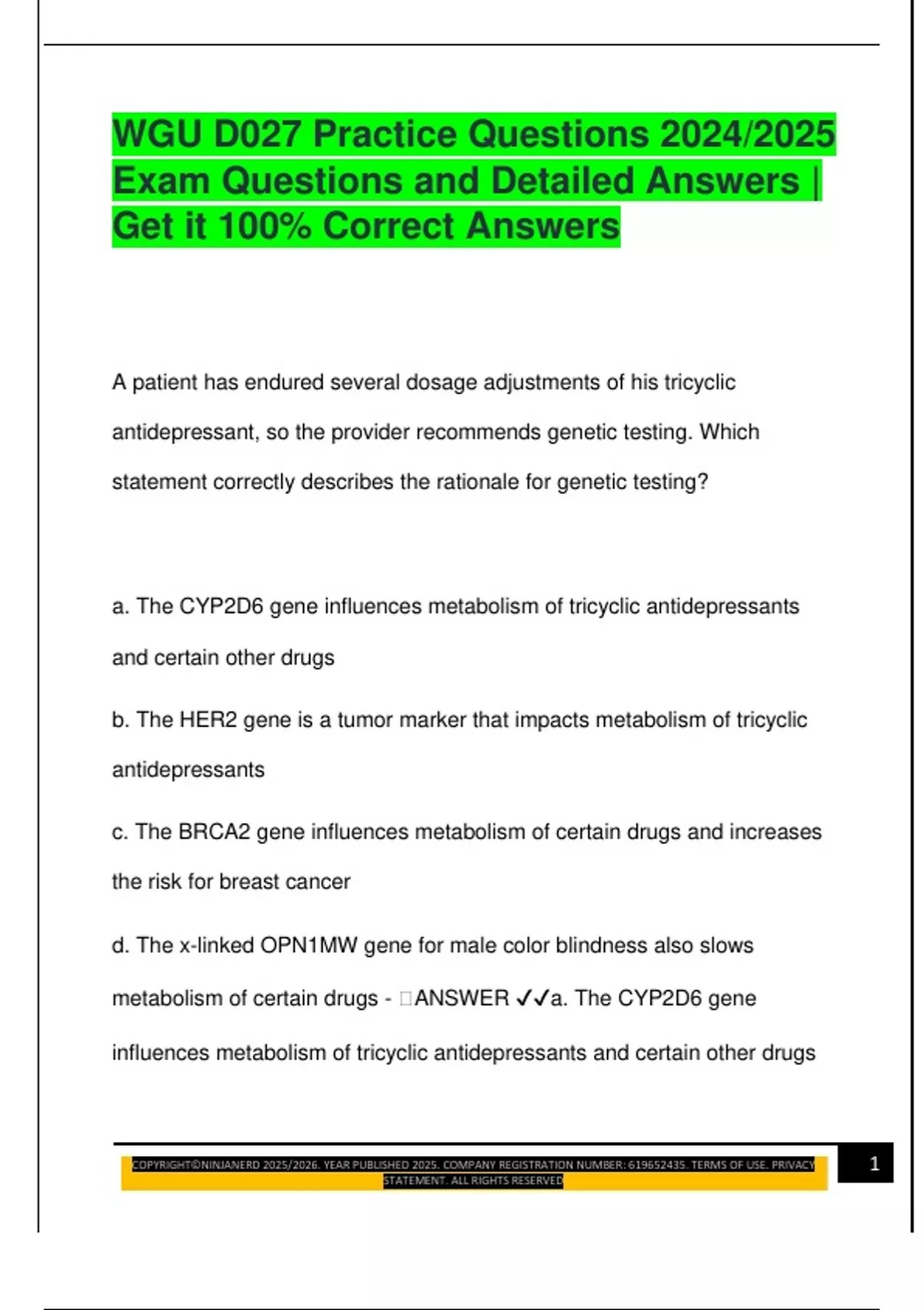 WGU D027 Practice Questions 2024/2025 Exam Questions and Detailed ...