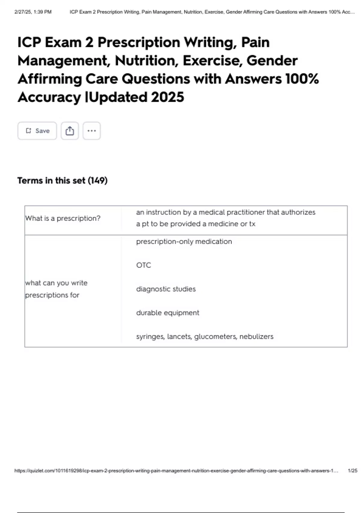 ICP Exam 2 Prescription Writing, Pain Management, Nutrition, Exercise, Gender Affirming Care ...