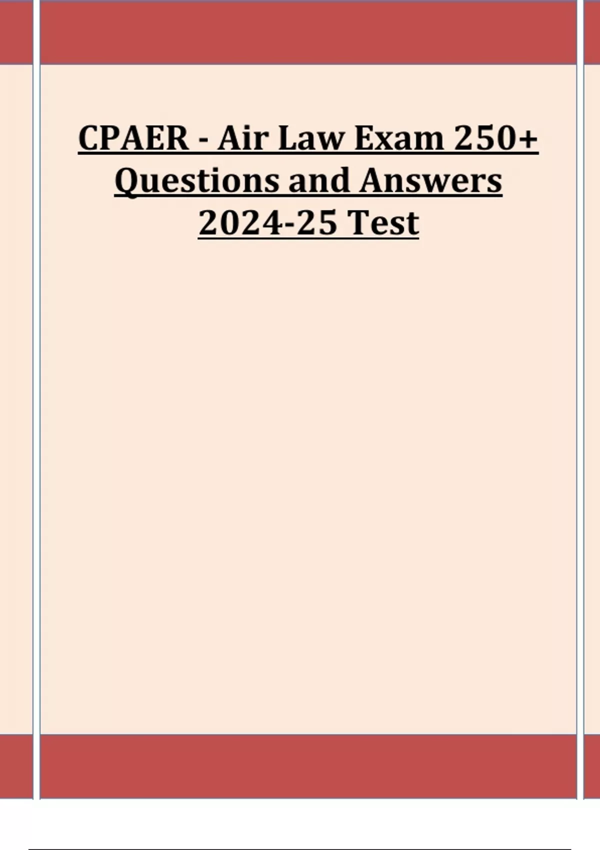CPAER - Air Law Exam 250+ Questions and Answers 2024-25 Test - CPAER ...
