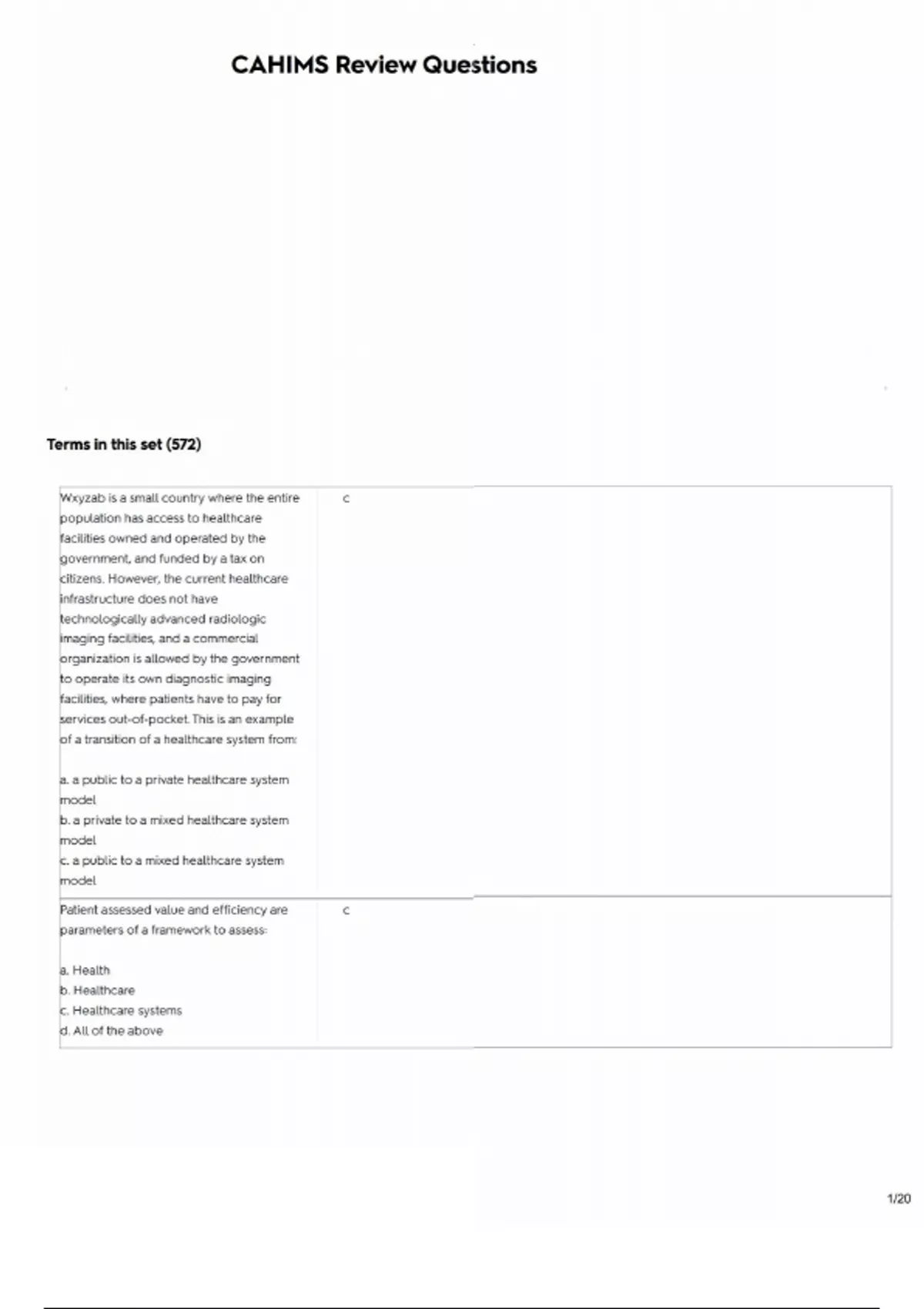 CAHIMS Review Questions 2025 score 100% - CAHIMS - Stuvia US