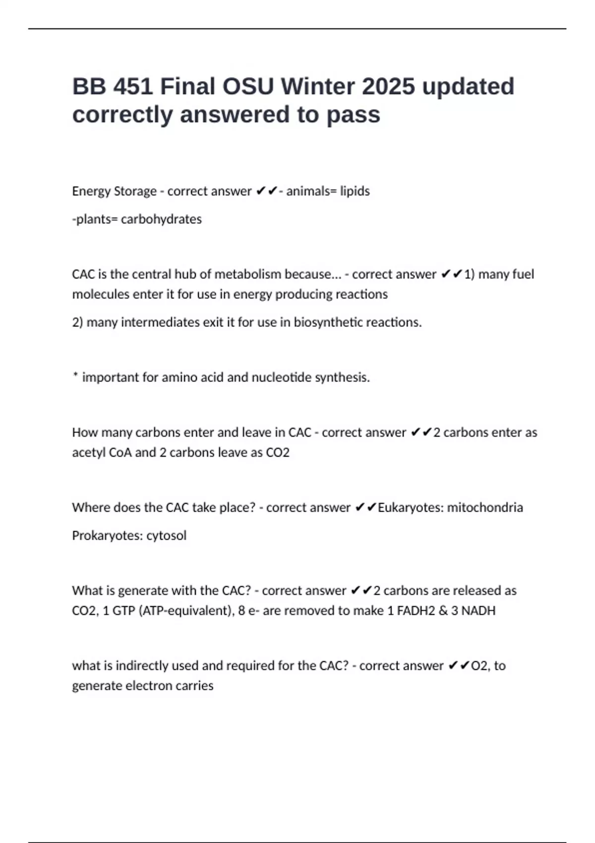 BB 451 Final OSU Winter 2025 updated correctly answered to pass - BB ...