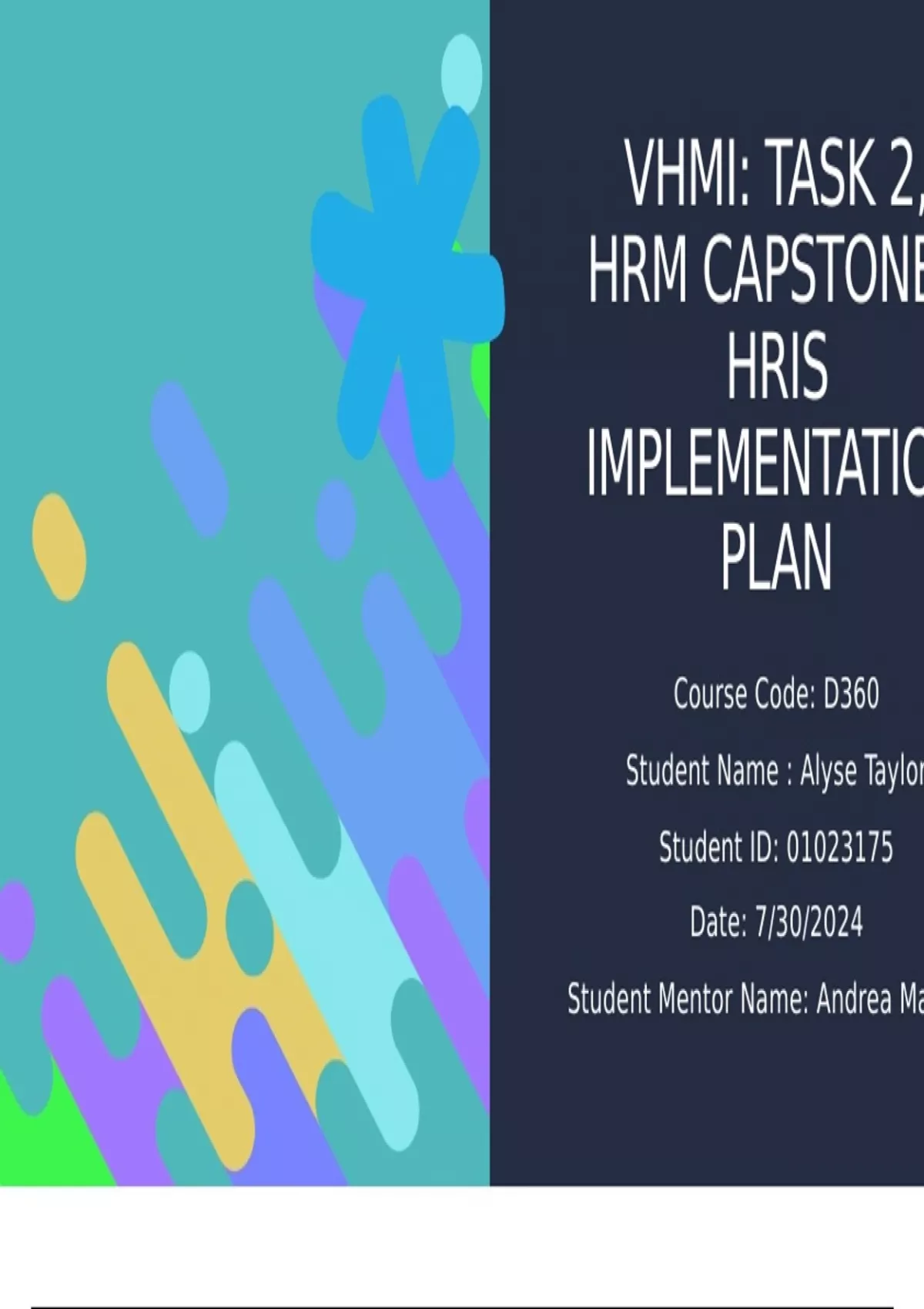WGU D360 HRM Capstone Task 2:Latest 2025 Update with complete solution ...