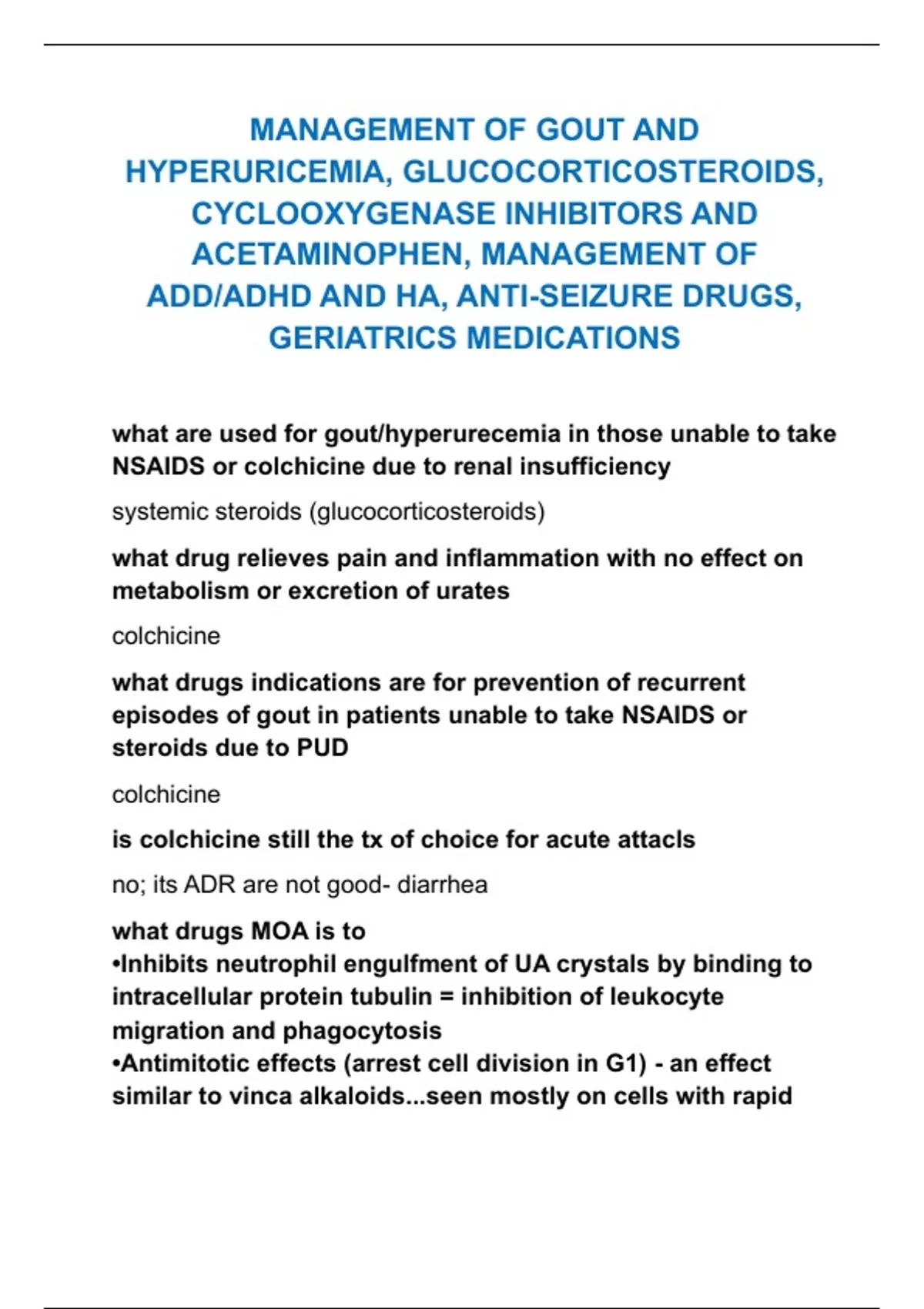 MANAGEMENT OF GOUT AND HYPERURICEMIA, GLUCOCORTICOSTEROIDS ...